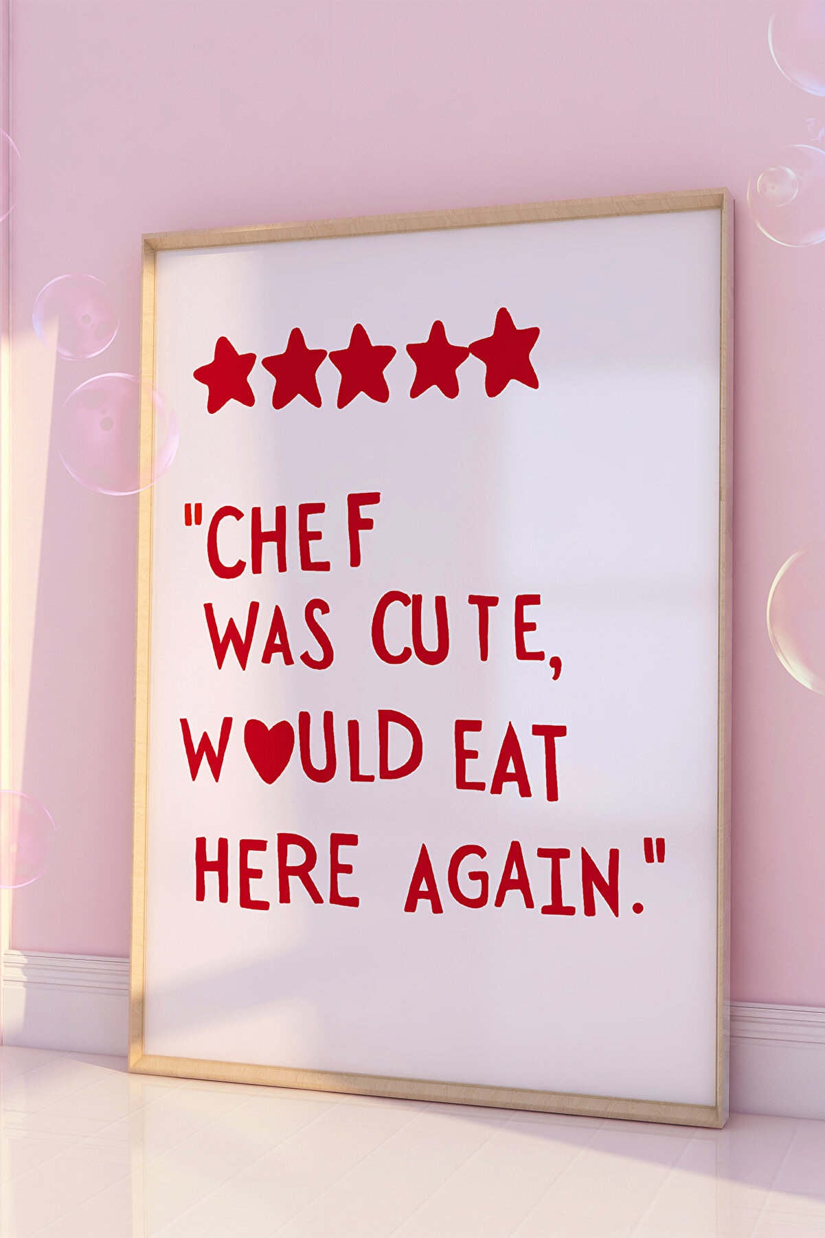Vinca Prints A3 Chef Was Cute Would Eat Here Again Poster, Estetik ...