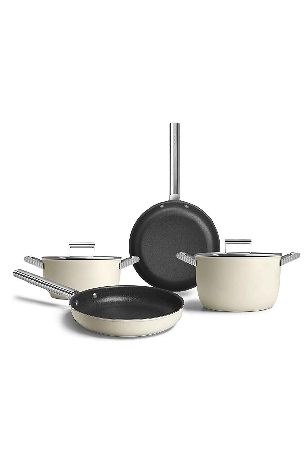Smeg Cookware 50's Style Prıma Krem 4'lü Tencere&tava Seti ...