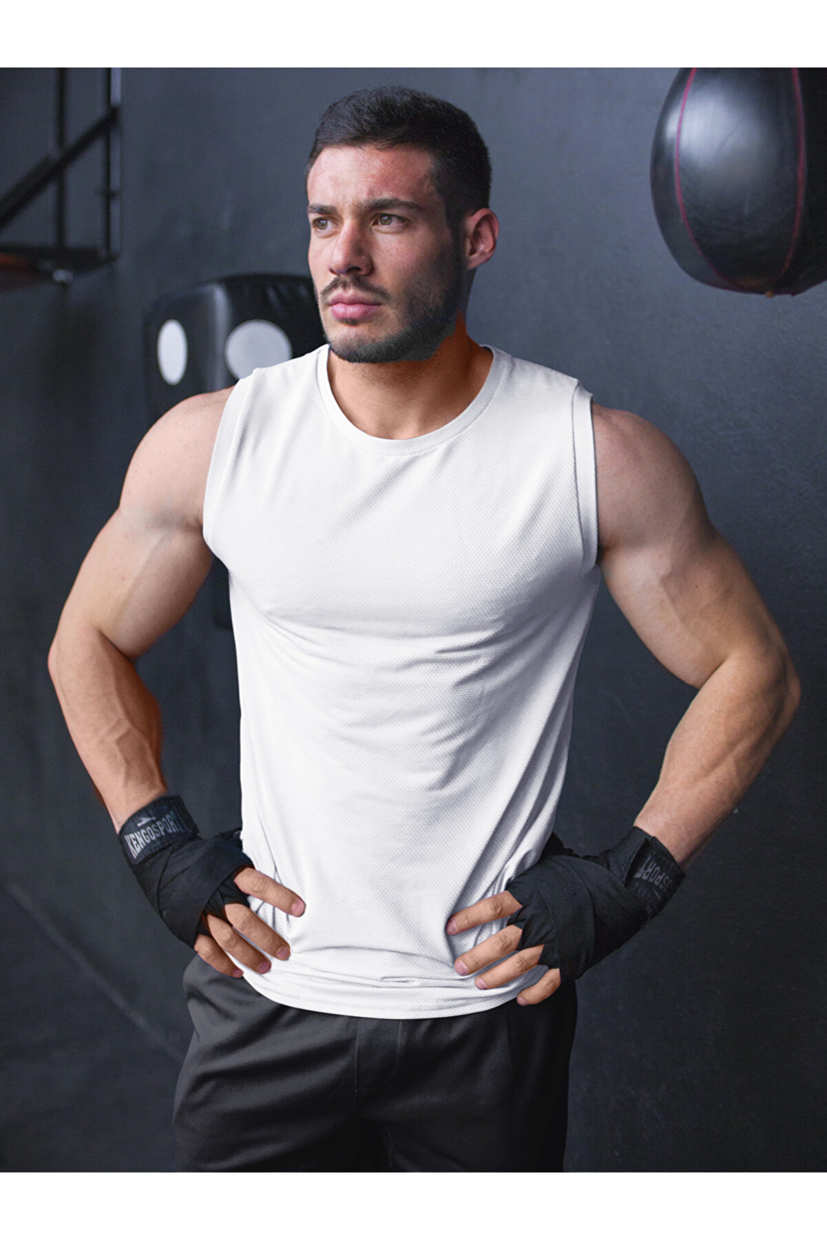 TREND ALİSSE Erkek Spor Atlet - Beyaz Sporcu Fitness Gym Antrenman ...
