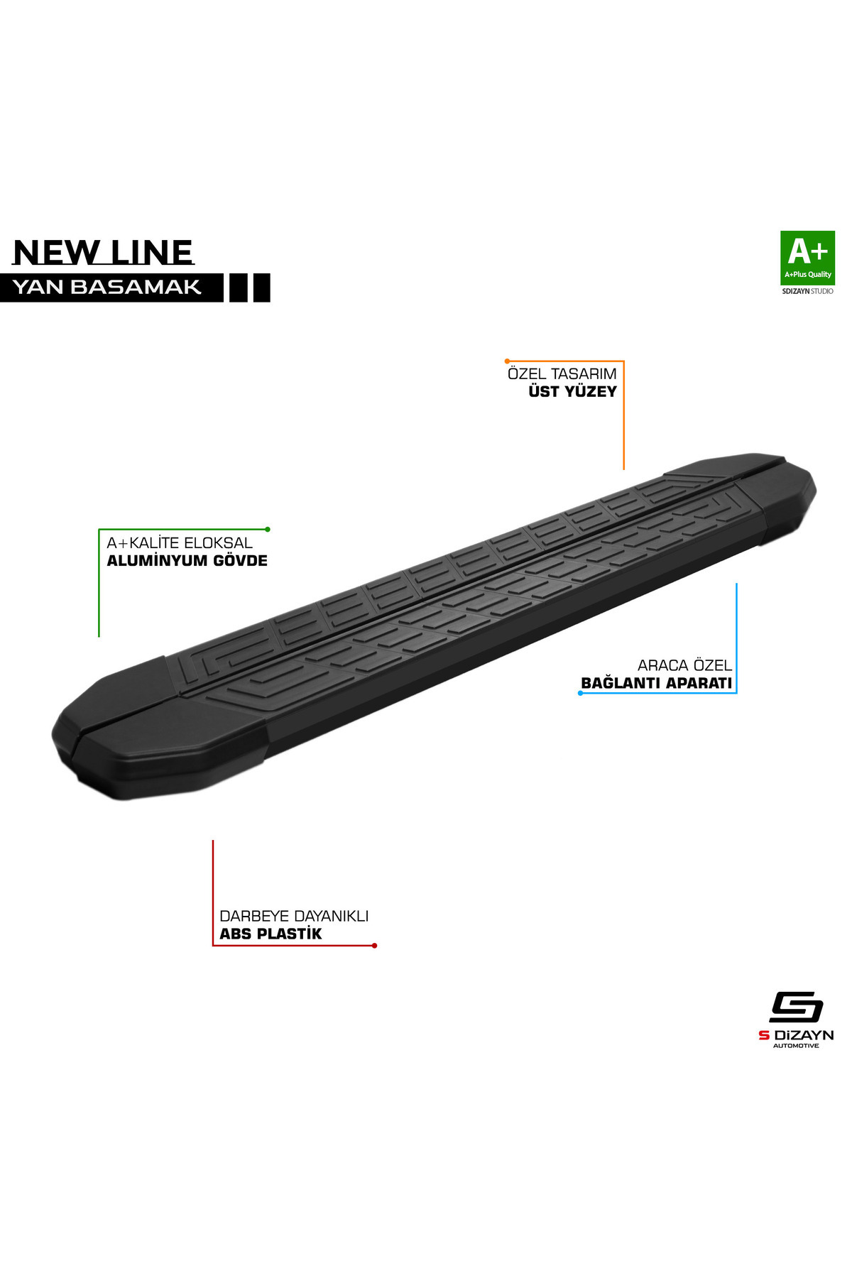 S Dizayn S-Dizayn Chery Tiggo8 Pro NewLine Siyah Yan Basamak 183 Cm ...