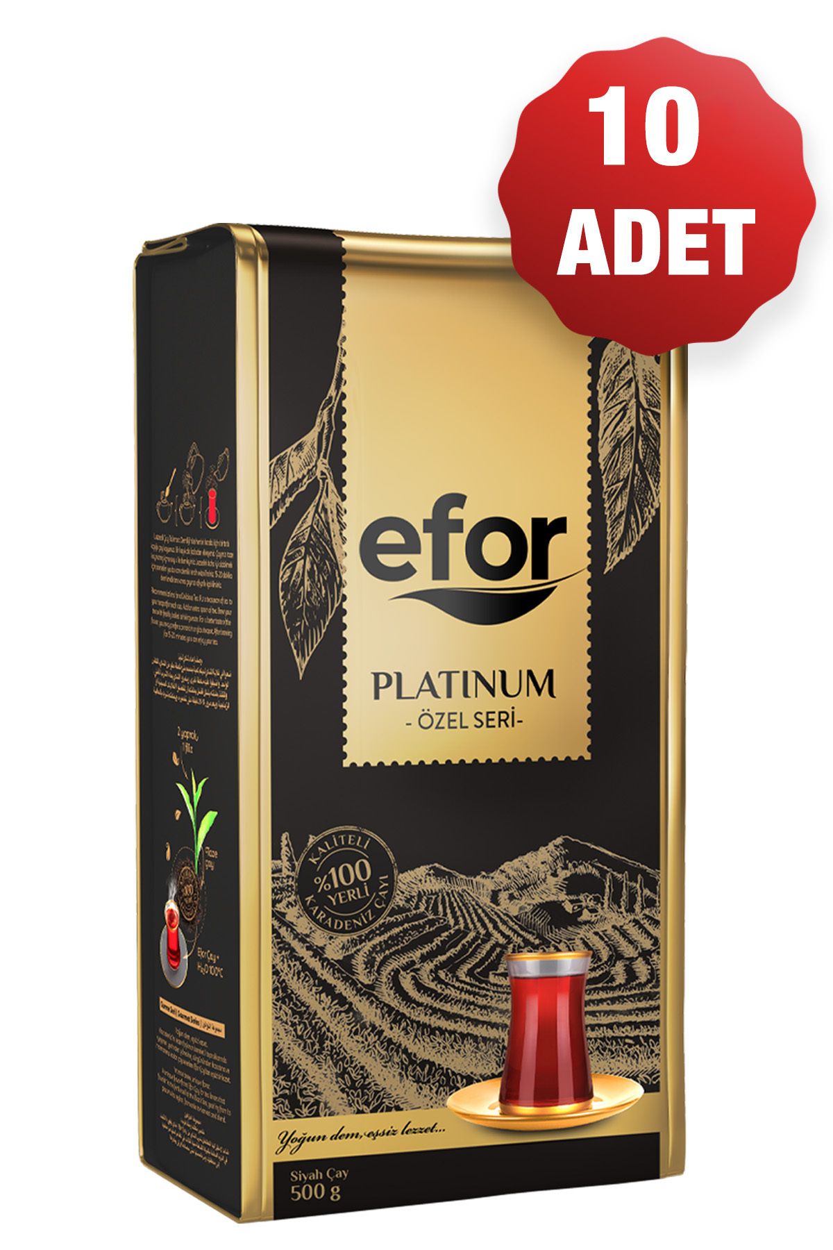 EFOR ÇAY Platinum Özel Seri Dökme Siyah Çay - 500gr X 10 adet Fiyatı ...