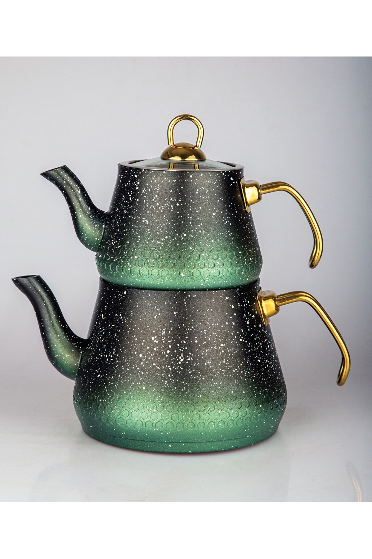 Balbal Granit Çift Renk Yeşil Gold Çaydanlık - Fiyatı, Yorumları