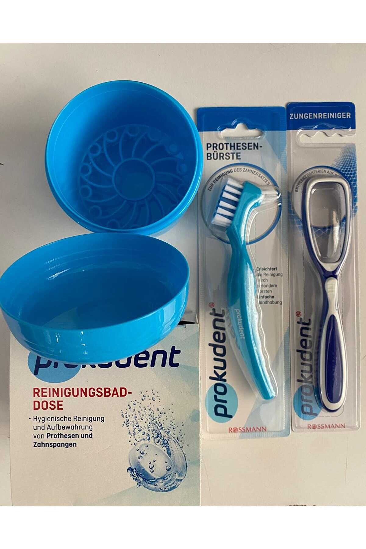 Prokudent Protez Diş Fırçası+Dil Temizleme Fırçası+Protez Temizleme ...