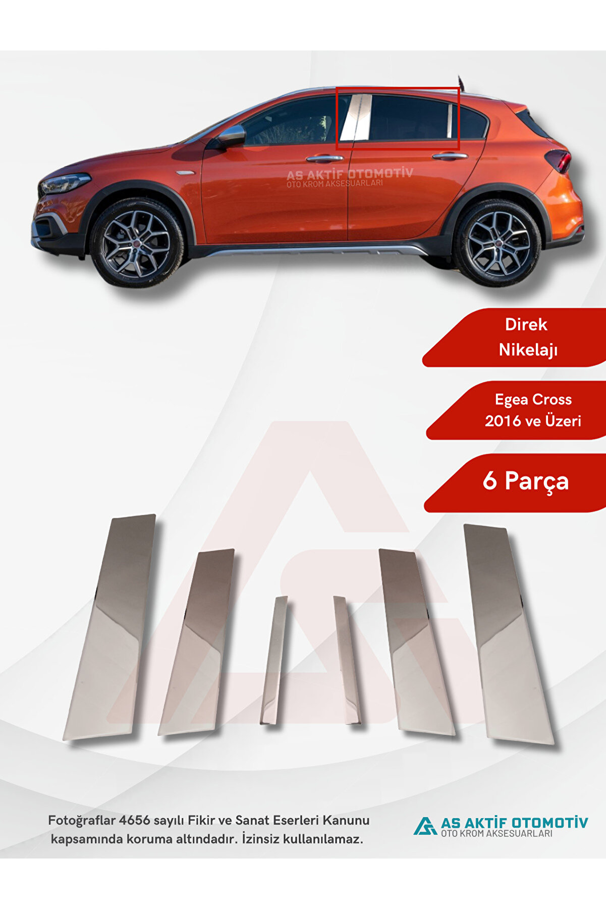 as aktif otomotiv oto krom aksesuarları Fiat Egea HB-Cross Uyumlu Direk ...