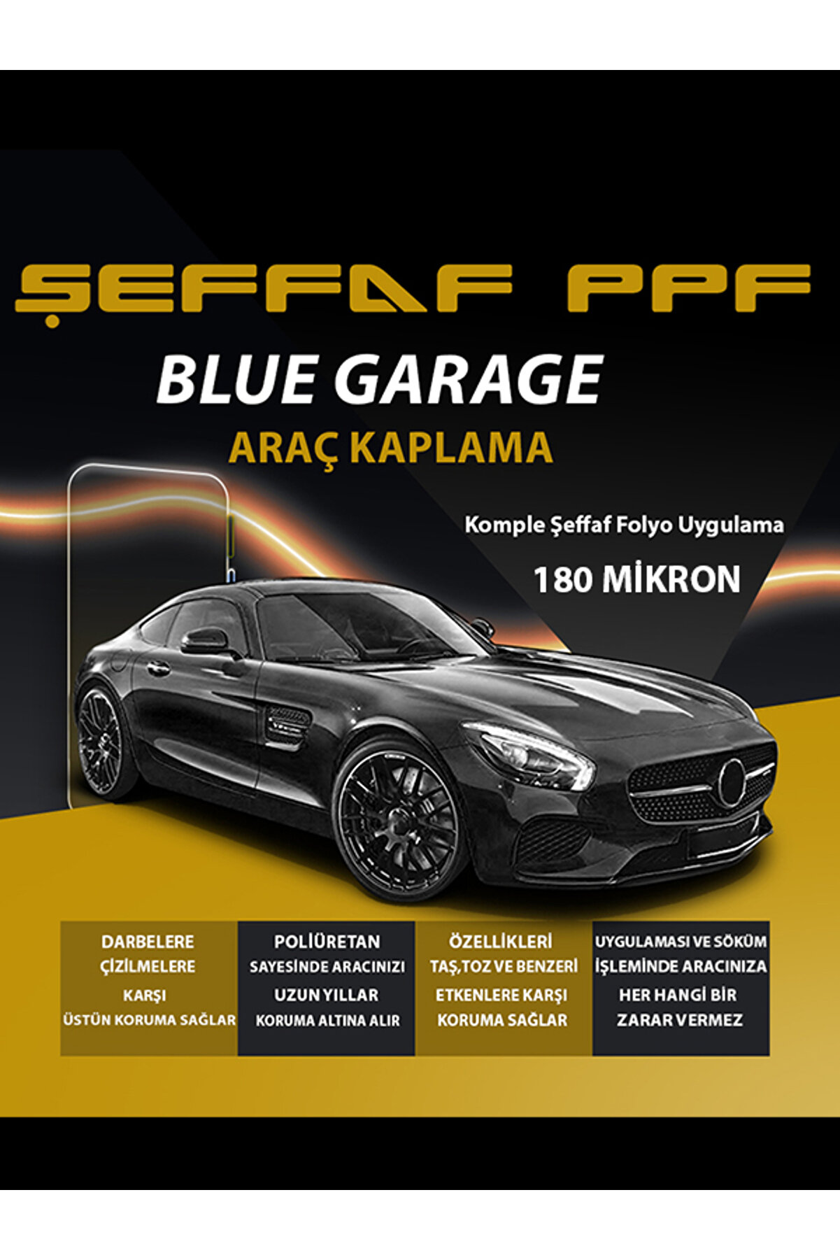 blue garage Ppf Şeffaf Folyo & Araç Kaplama Folyosu 152 Cm X 100 Cm ...