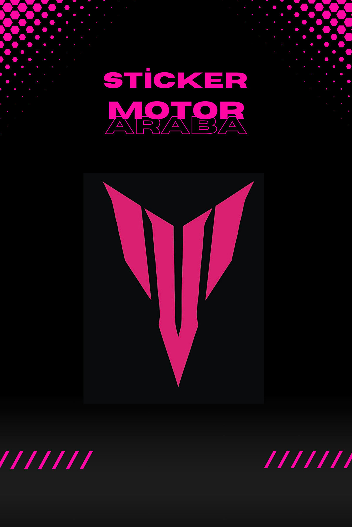 Banxtre Dekoratif Neon Pembe MT Logo Sticker Araba-Motor için Sticker ...