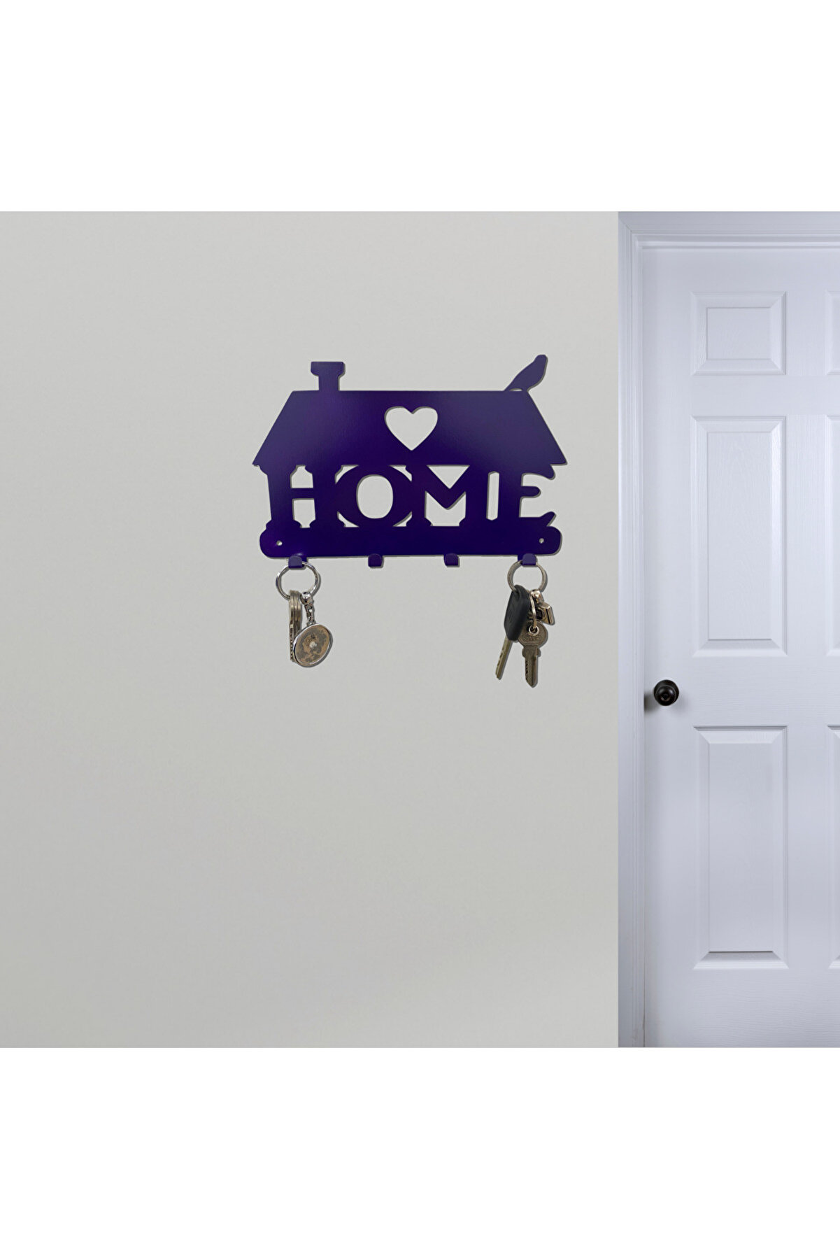 NFSDIZAYN Lazer Kesim Home Yazılı-Ev Desenli Dekoratif Metal Duvar ...