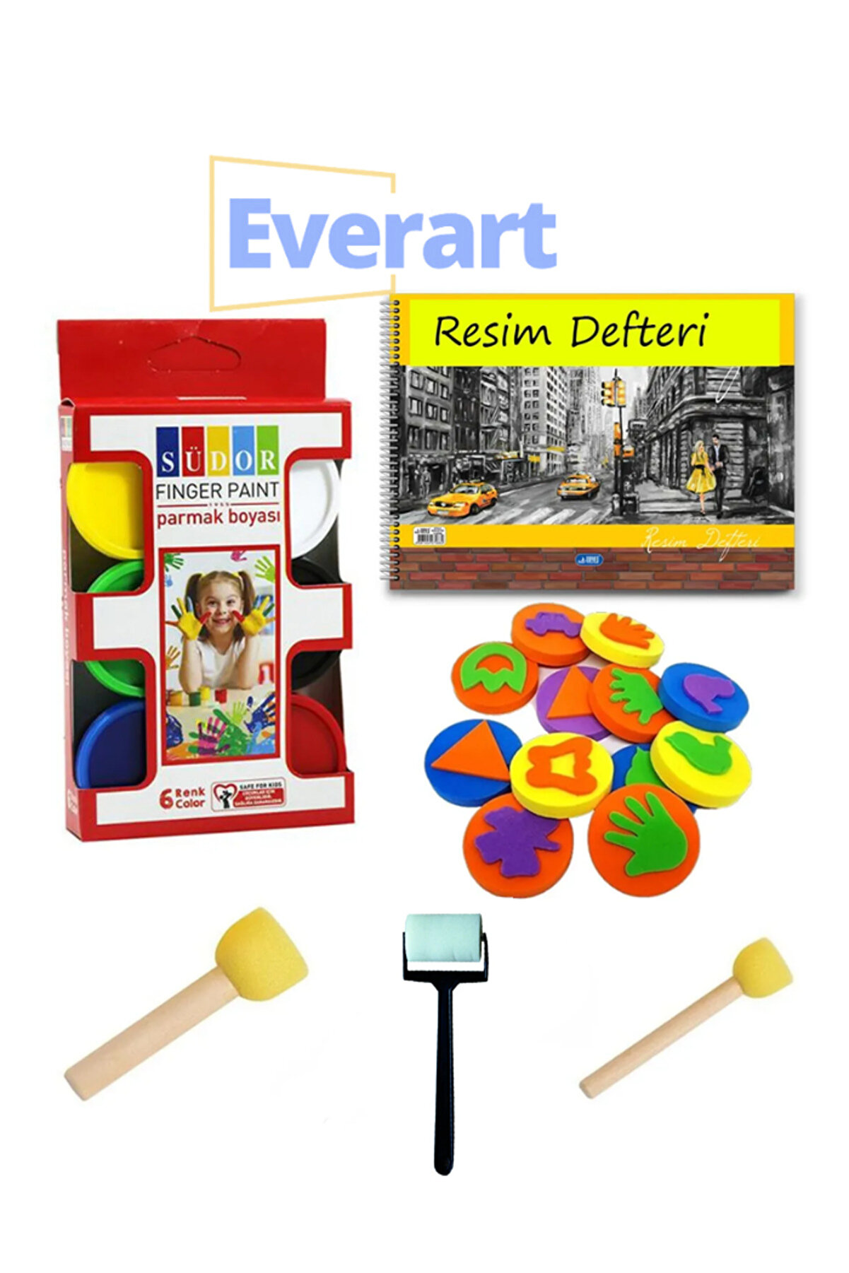 everart Kreş Boyama Seti, Resim Defteri, Parmak Boyası, Sünger Baskı Eva, Ponpon - Fiyatı, Yorumları