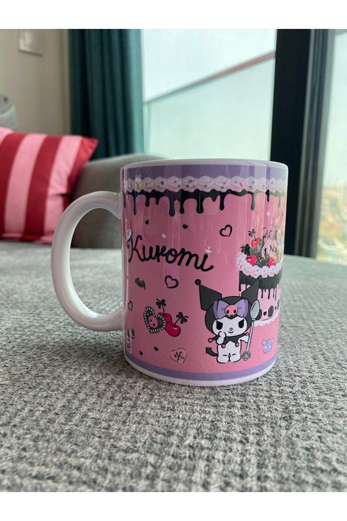 BLA GROUP HELLO KİTTY KUROMİ Kawaii Sanrio Kuromi Figürlü Porselen Kupa ...