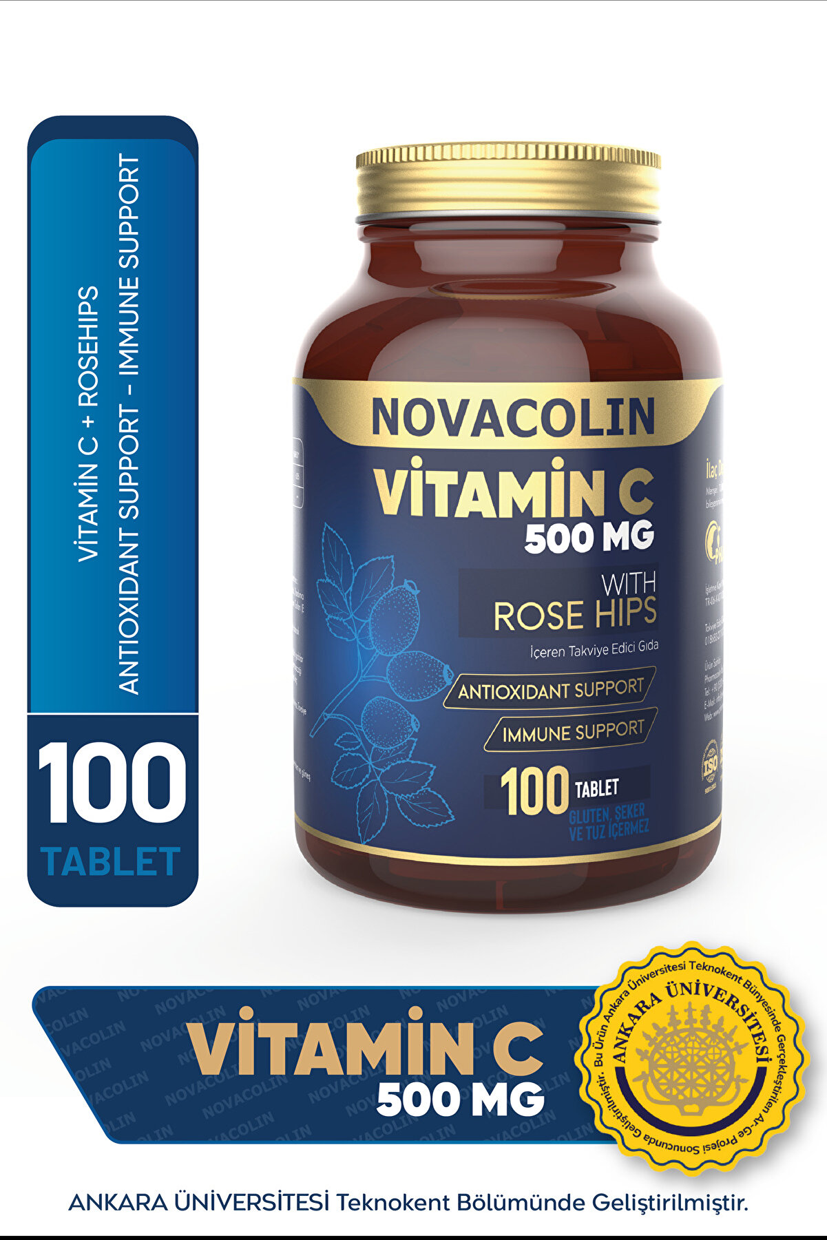 NOVACOLIN Vitamin C Rose Hips 500 mg 100 Tablet Fiyatı, Yorumları ...