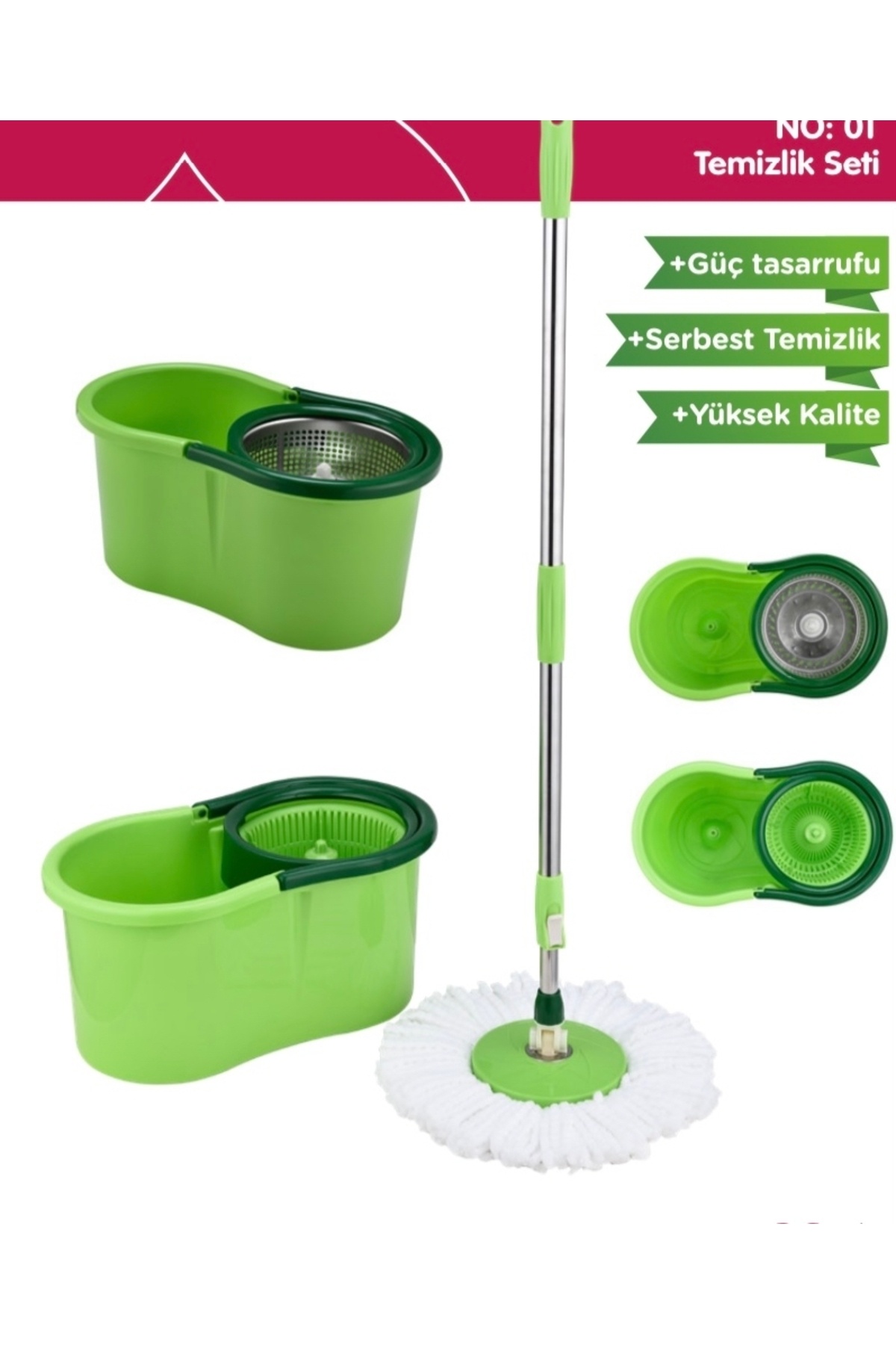 MOPEXA Mozart Mikrofiber Süper Mop Set 360 Temizlik Seti - Yeşil Fiyatı ...