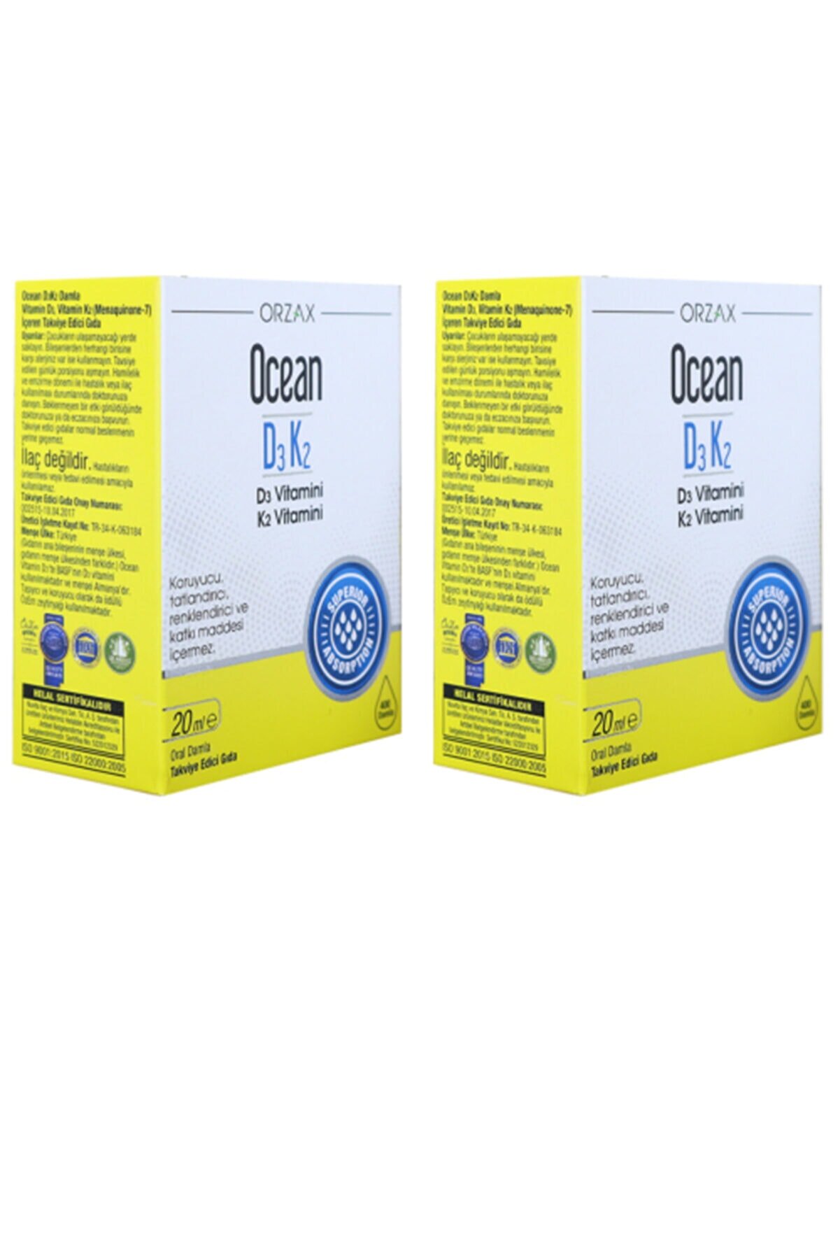 Ocean Ocean D3 K2 Damla 2 Kutu ( 20 Ml ) - Fiyatı, Yorumları