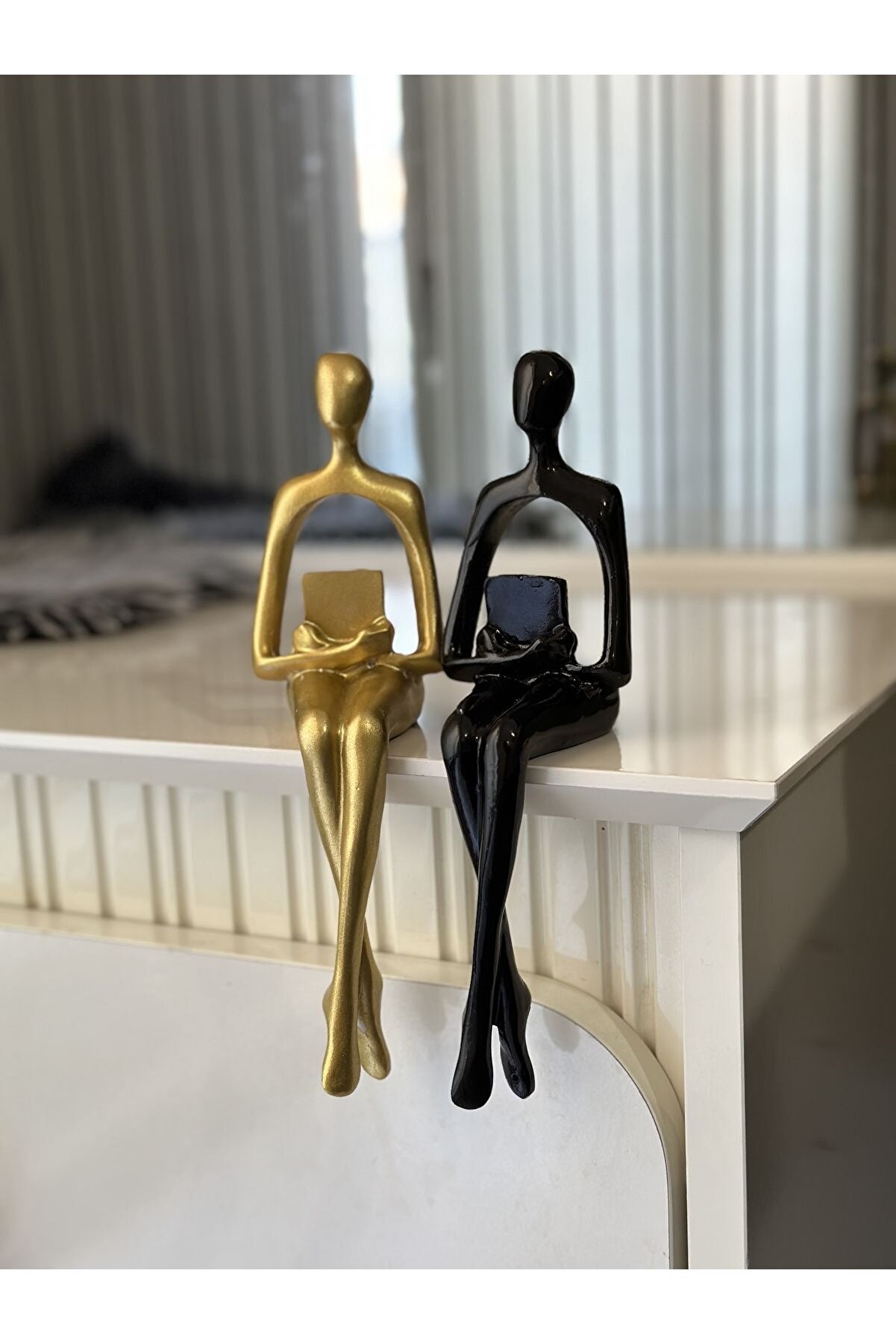 Genel Markalar İskandinav tarz dekoratif 2adet soyut düşünen heykel ...