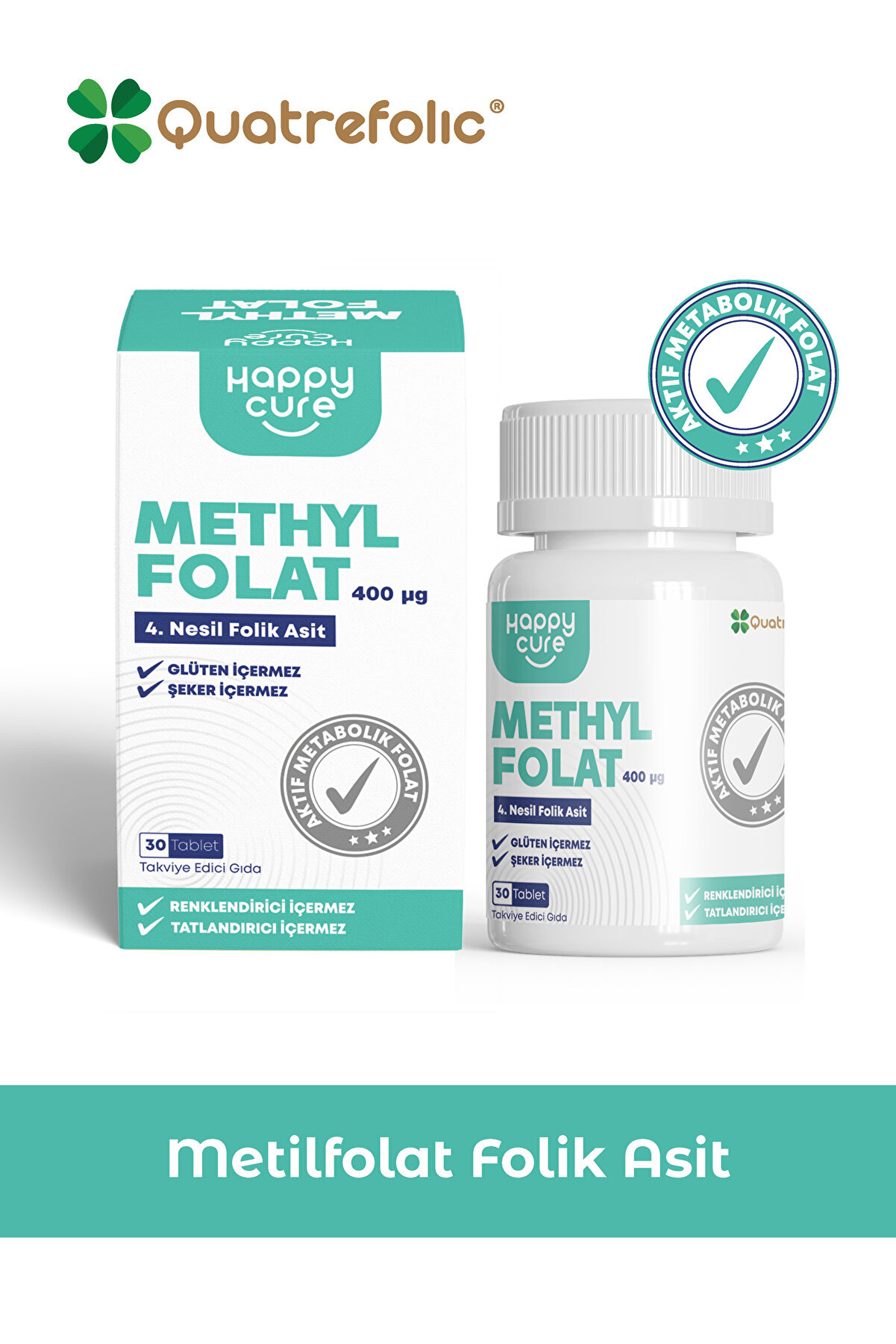 Happy Cure Metilfolat 30 Tablet (Folik Asit, Methylfolat) - Fiyatı ...