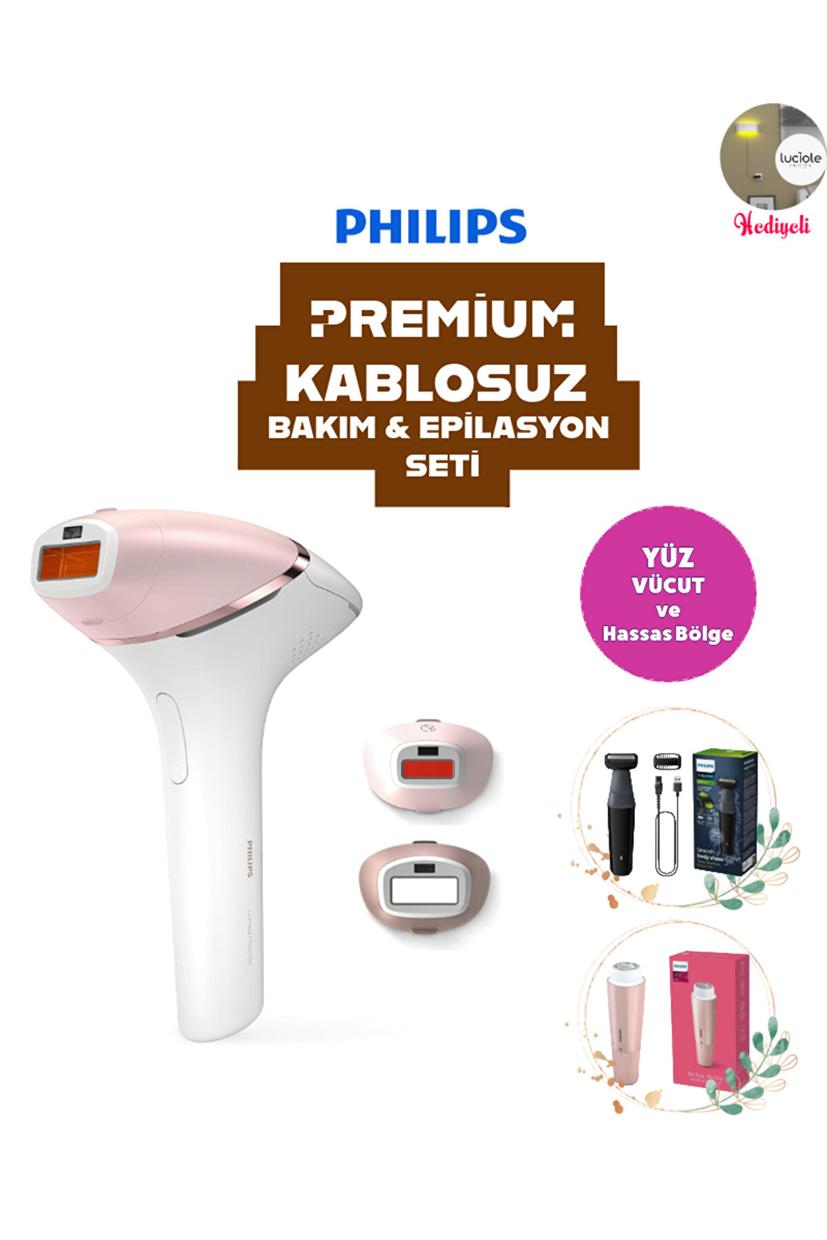 Philips PREMİUM Kablosuz Lumea Prestige Yüz, Vücüt ve Hassas Bölge ...