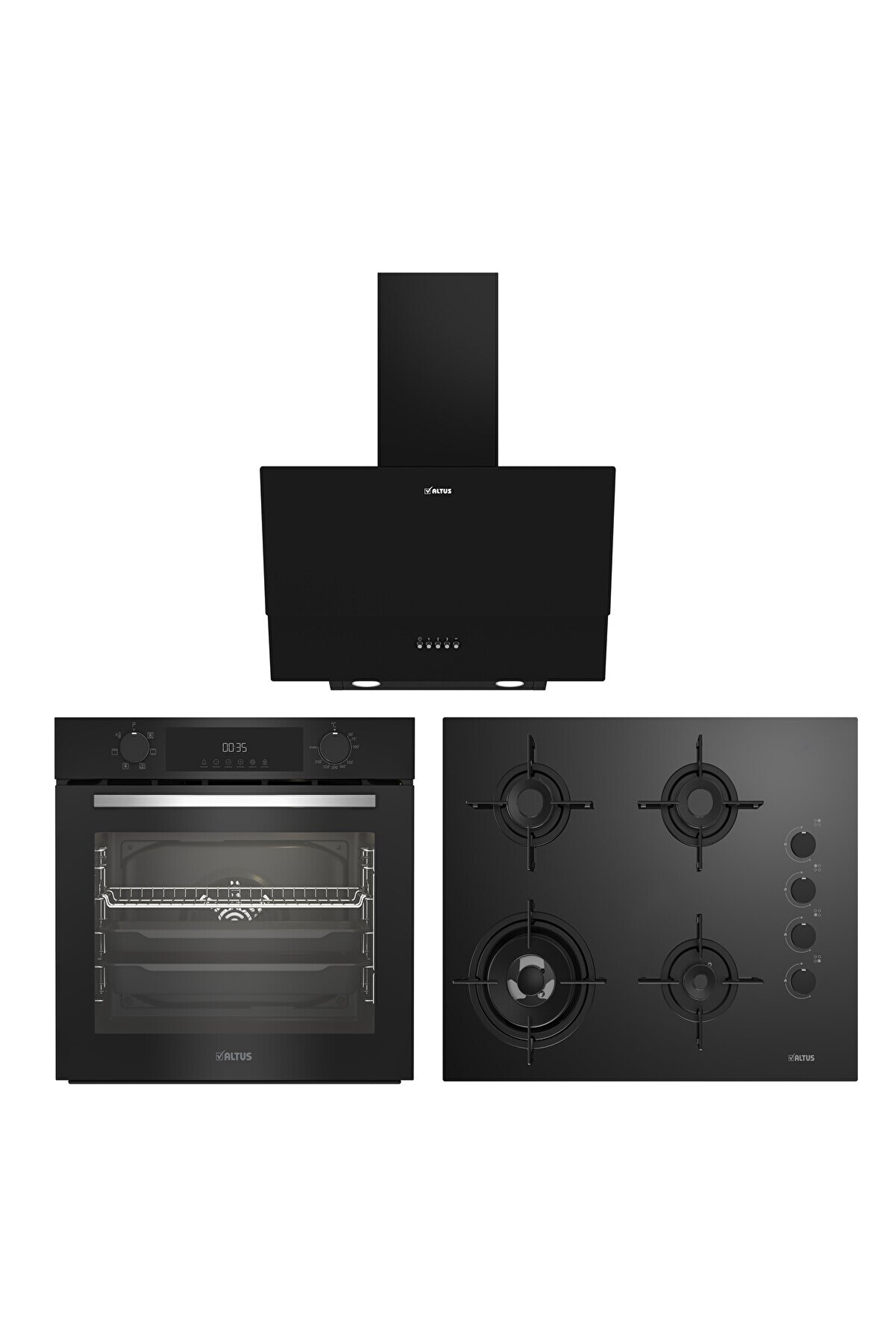 Altus Siyah Ankastre Set ( ALA 322 B + ALA 189 DB + ALA 535 B ) Fiyatı ...