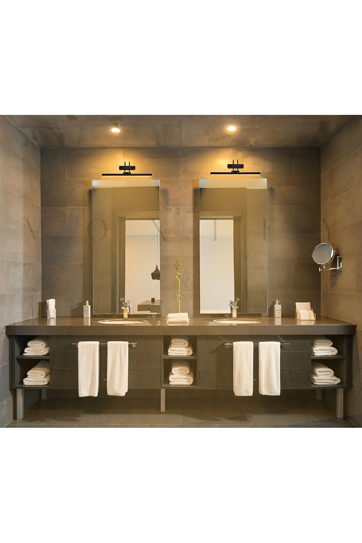 Voxify Mat Siyah Gün Işığı (Sarı) Banyo Duvar Ayna Tablo Aydınlatması ...