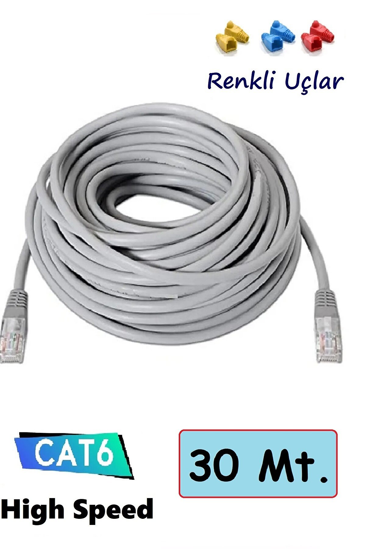 Vwin 30 Metre Cat6 İnternet Ethernet Kablosu Rj45 Cat 6 Patch Lan ...
