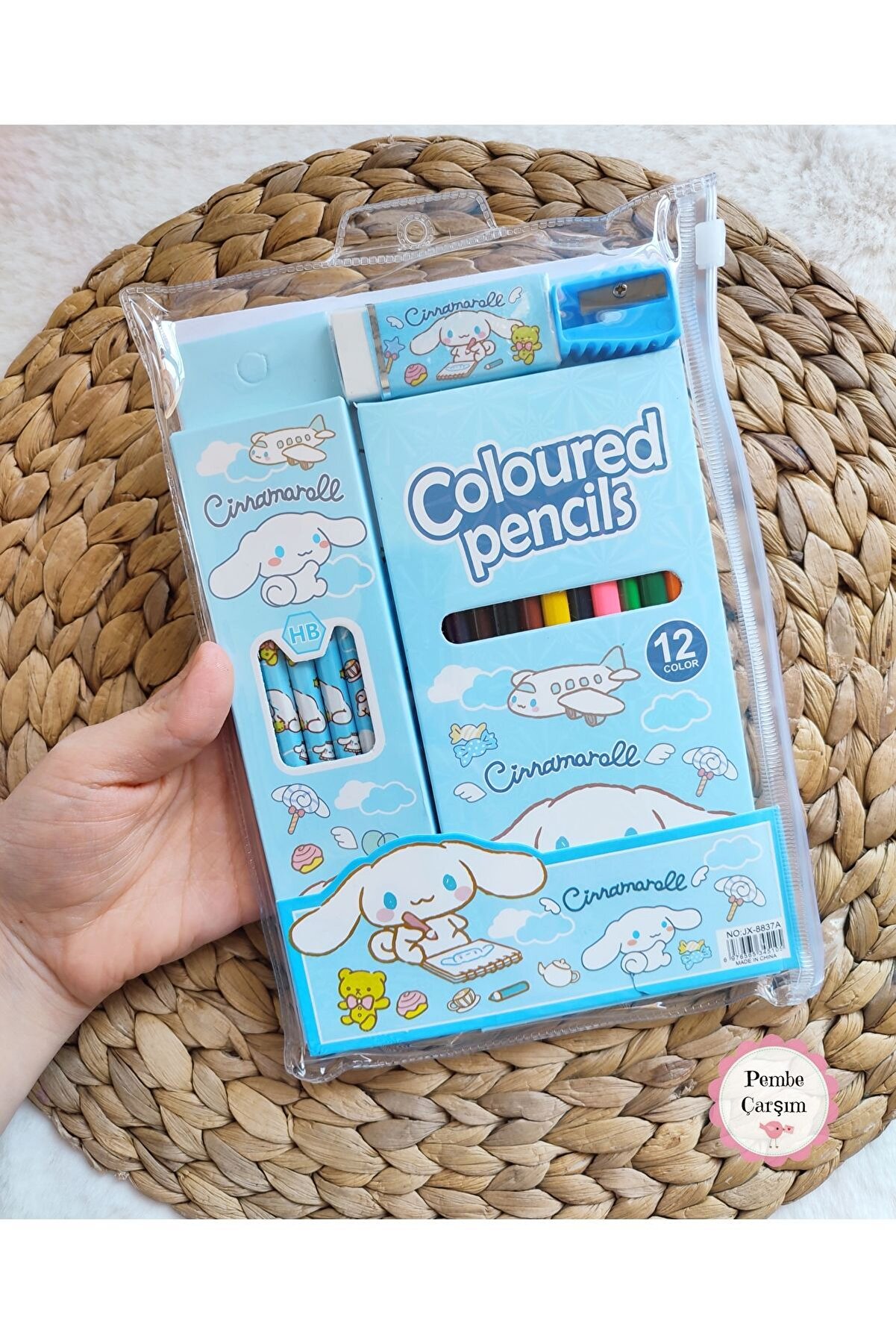 Pembe Çarşı Sanrio Kırtasiye Seti Kurşun Kalem , Boya Kağıdı , Kuromi ...