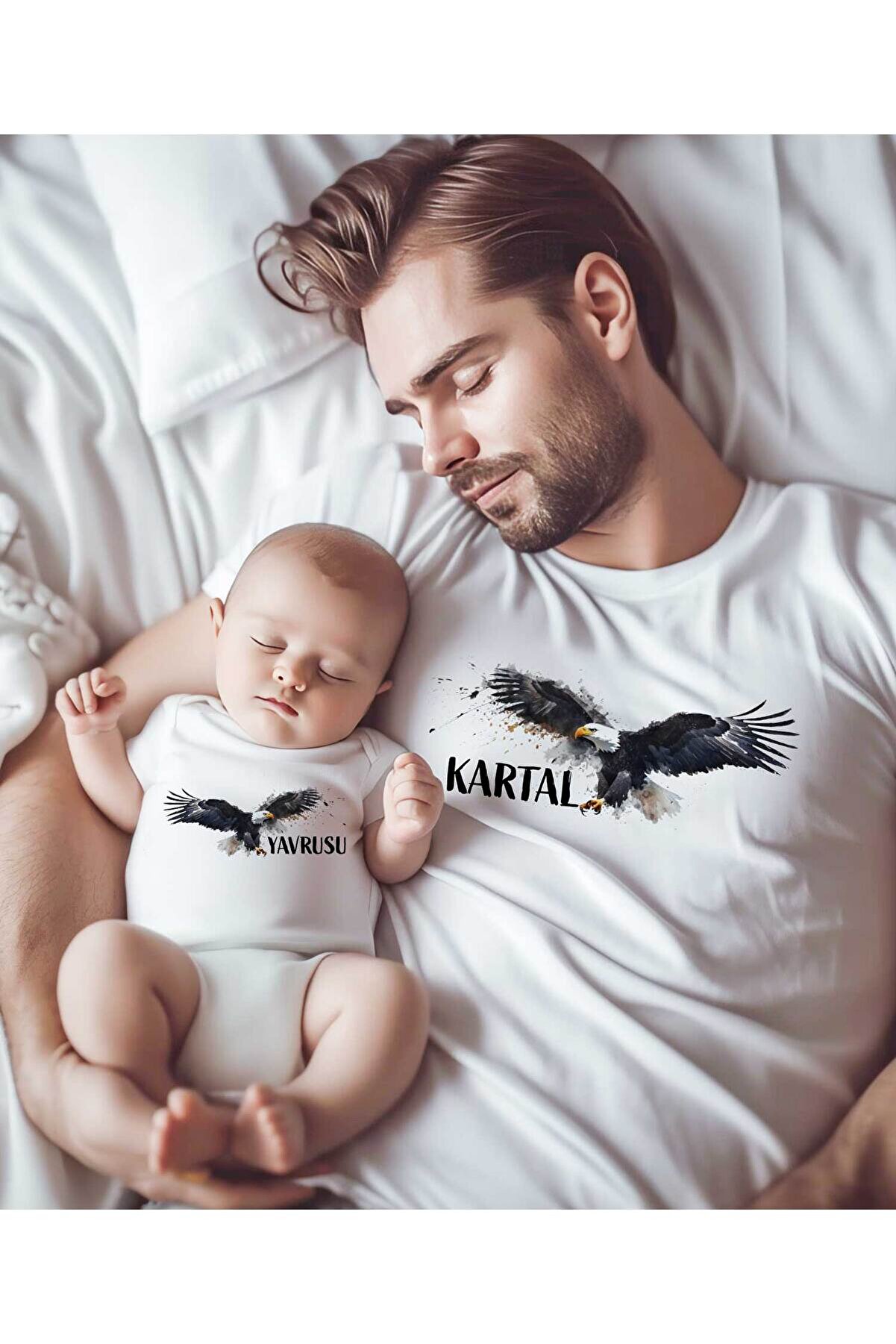 Astral Baby Kartal ve Yavrusu Baba Bebek Kombin Oversize Kalıp (Ayrı ...