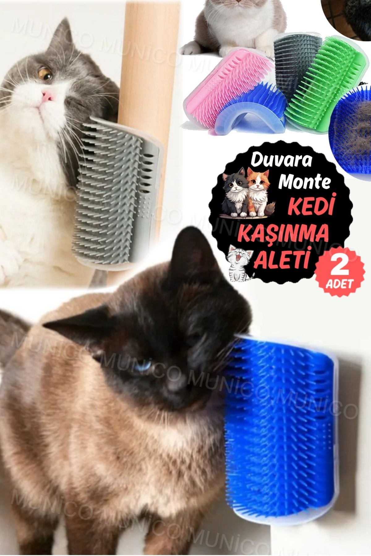 Munico 2 Adet Kediler için Kedi Öz Damat Kedi Yüz Tüy Duvar Köşe ...