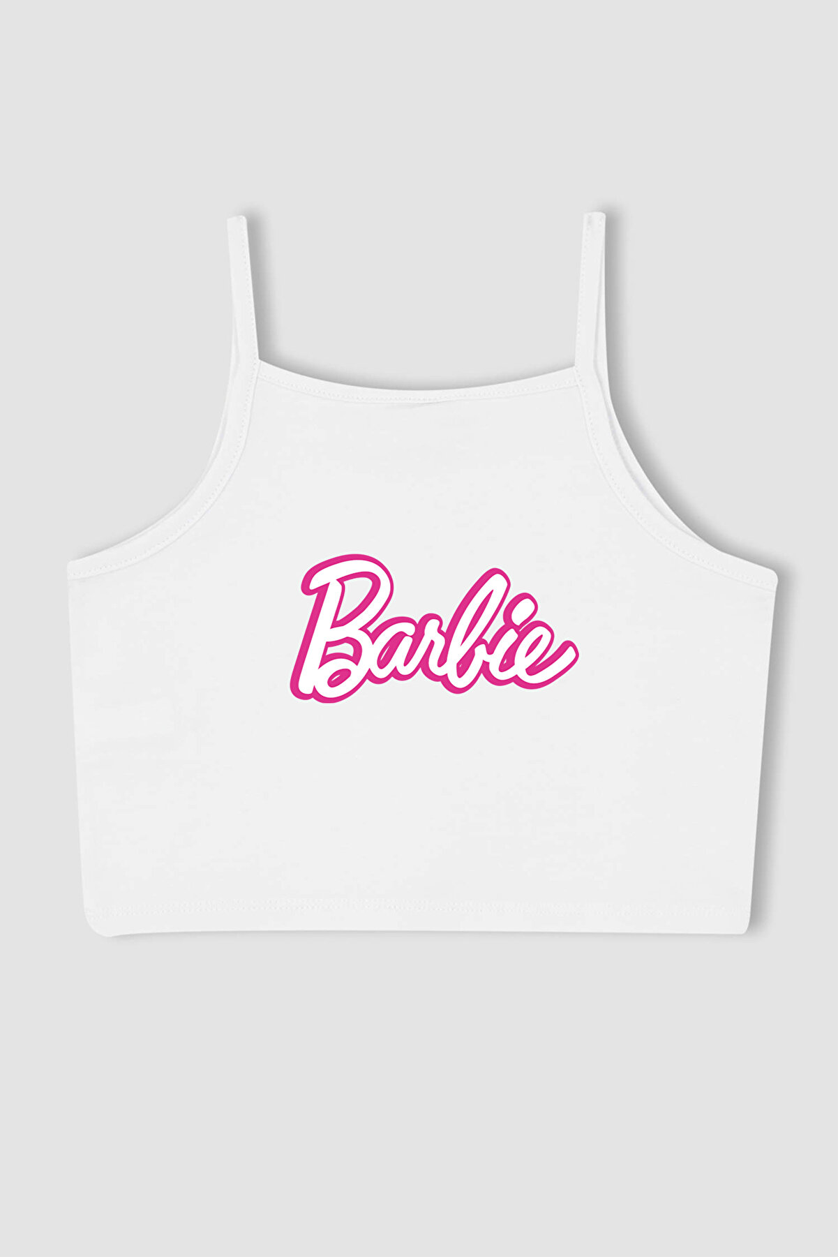 MYADA Crop Yeni Sezon İp Askılı Barbie Baskılı Crop Top Kız Çocuk 10065 ...