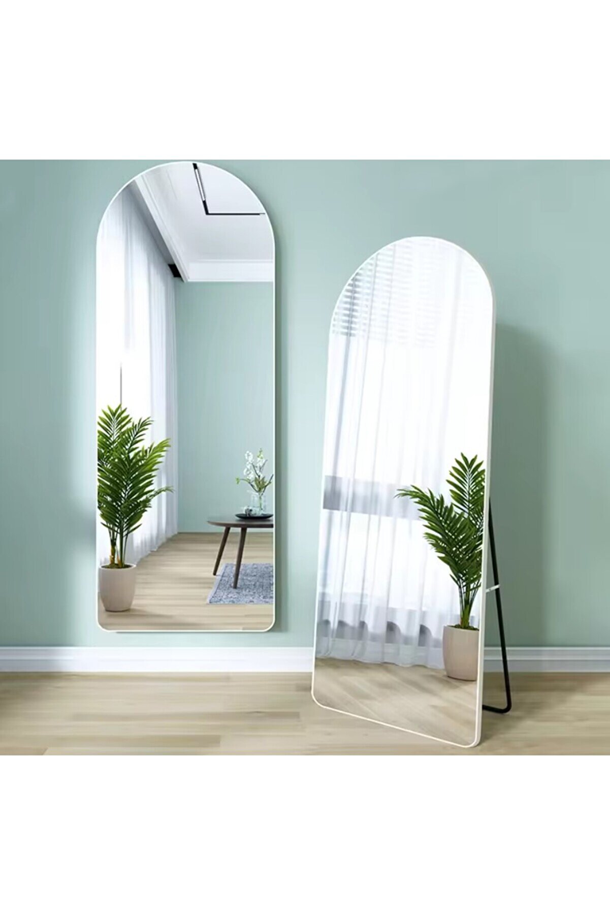 Metalizade Özel Metal Profil Oval Model Ayaklı Boy Aynası - Duvara ...