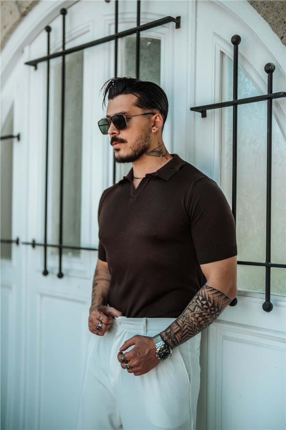 OUTFİT MAN Erkek Triko Polo Yaka Slim Fit T-Shirt Kahve Fiyatı ...