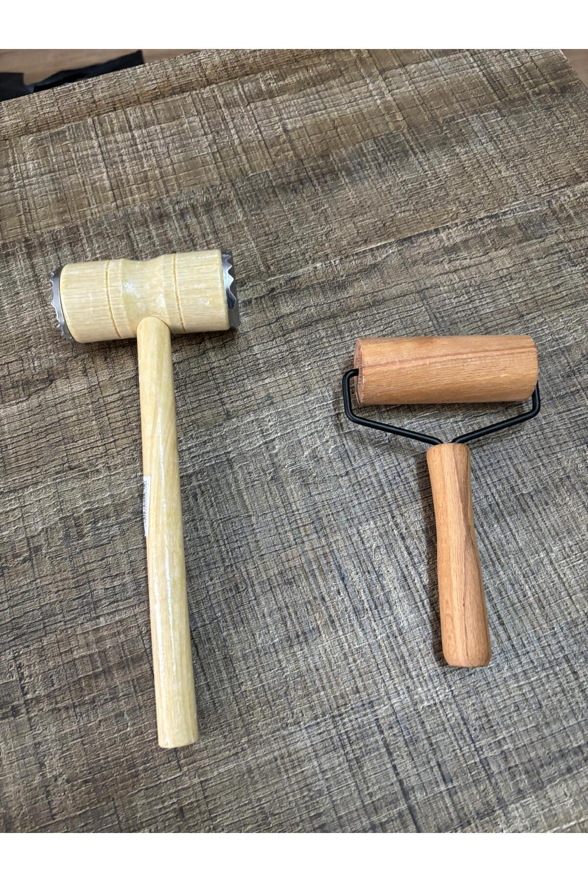 DİBA AVM Et Dövme Tokmağı Ahşap 2 Başlı Et Dövme Çekici Et Döveceği ...