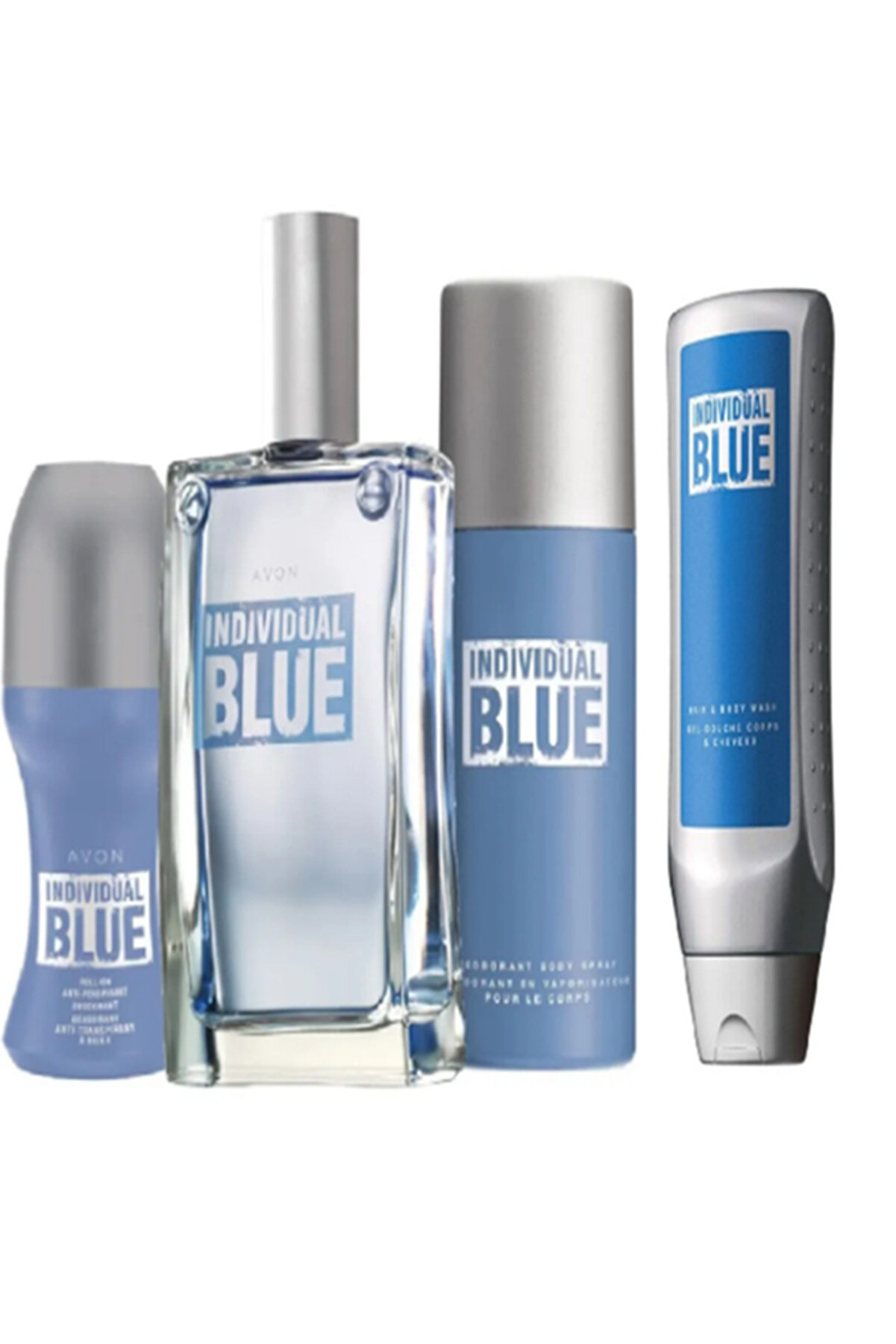 Avon Individual Blue Erkek Parfüm Deodorant Rollon Şampuan Dörtlü Set ...