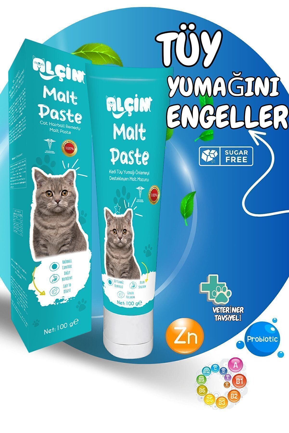 ALÇİN Kedi Maltı Macun 100 G Kediler İçin Tüy Yumağı Önleyici Tüy ...