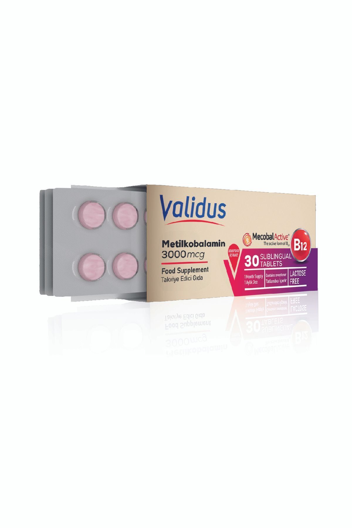 Validus Vitamin B12 3000 Mcg Sublingual 30 Blister tablets Fiyatı ...