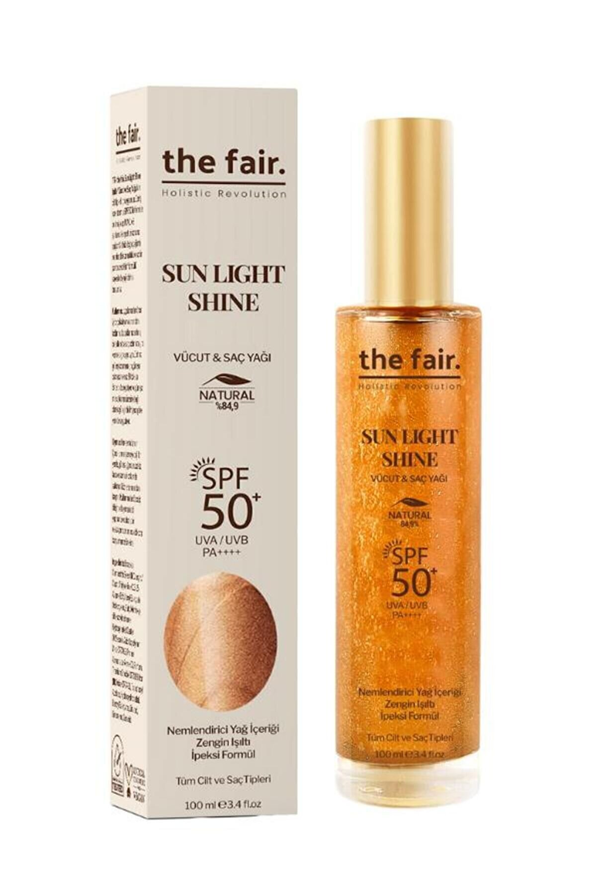 The Fair Sun Light Shine Spf 50 /pa Parıltılı Güneş Koruyucu Vücut Ve ...