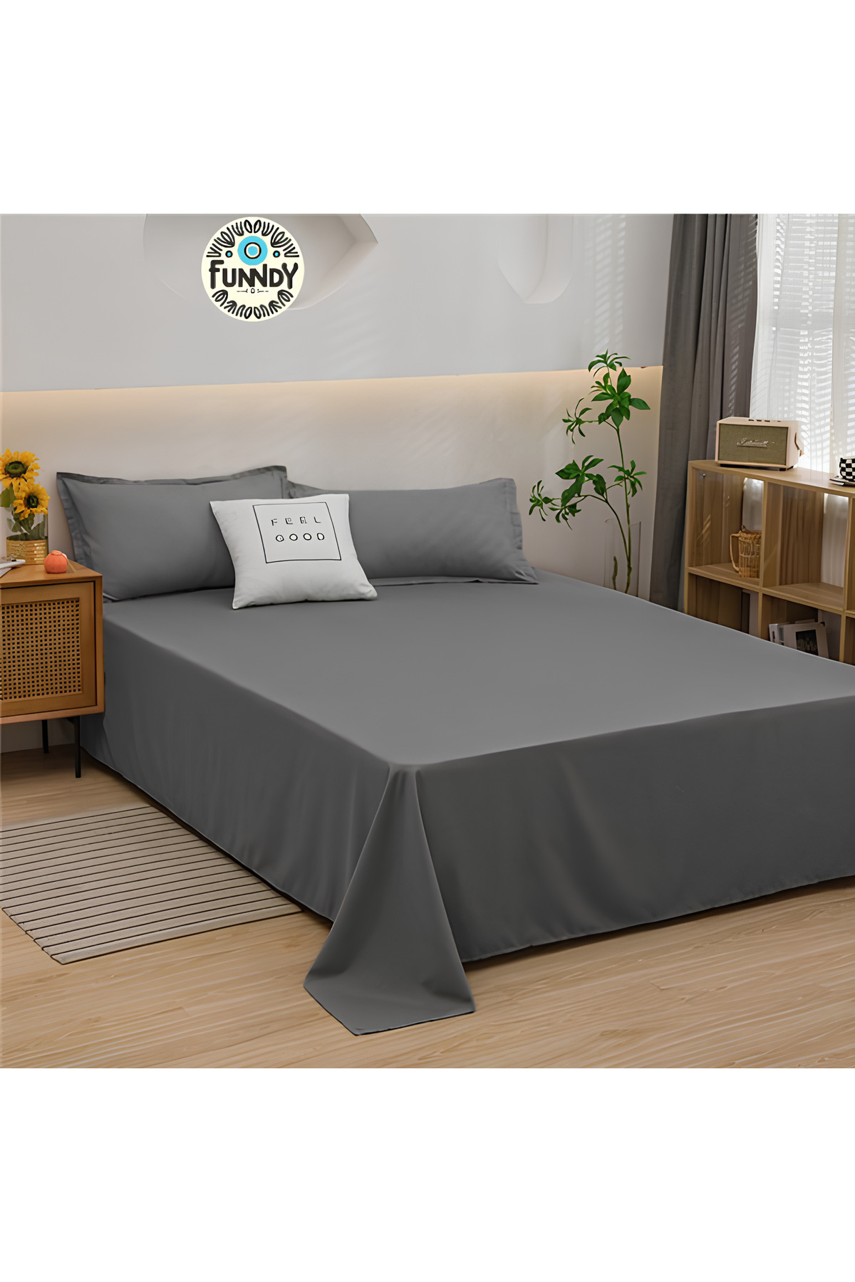 FUNNDY Düz Çarşaf 57 TEL Akfil Kumaş (3 Farklı Ebat - 9 Farklı Renk ...