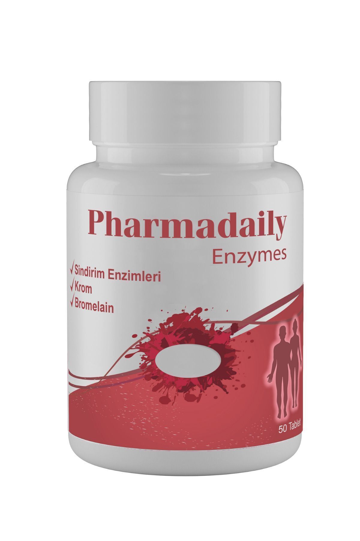Pharmadaily Enzymes 50 Tablet Sindirim Enzimleri, Bromelain ve Krom ...