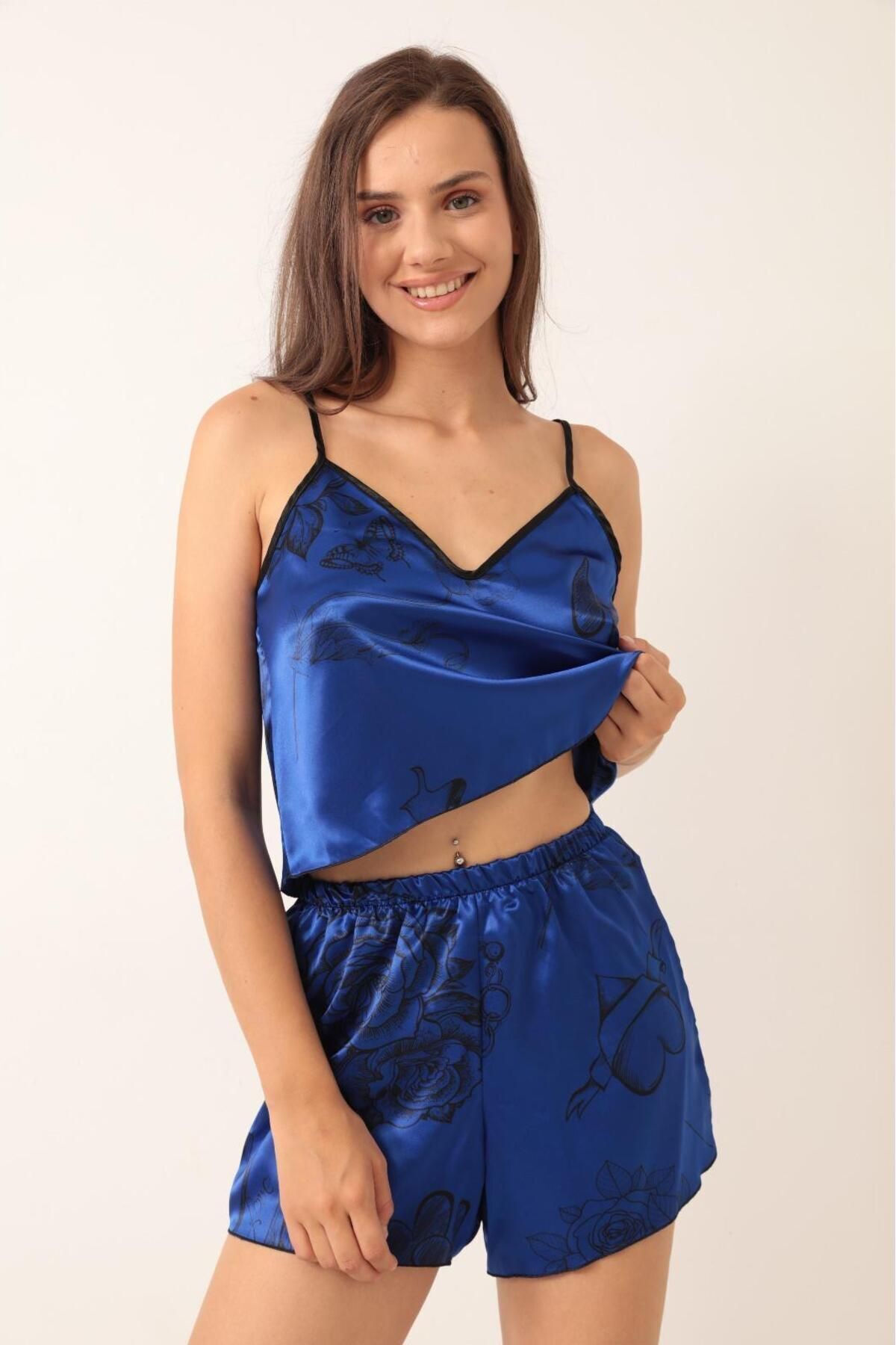 balen lingerie Rahat Saten ŞORTLU Askılı Gecelik TAKIMI Fiyatı ...