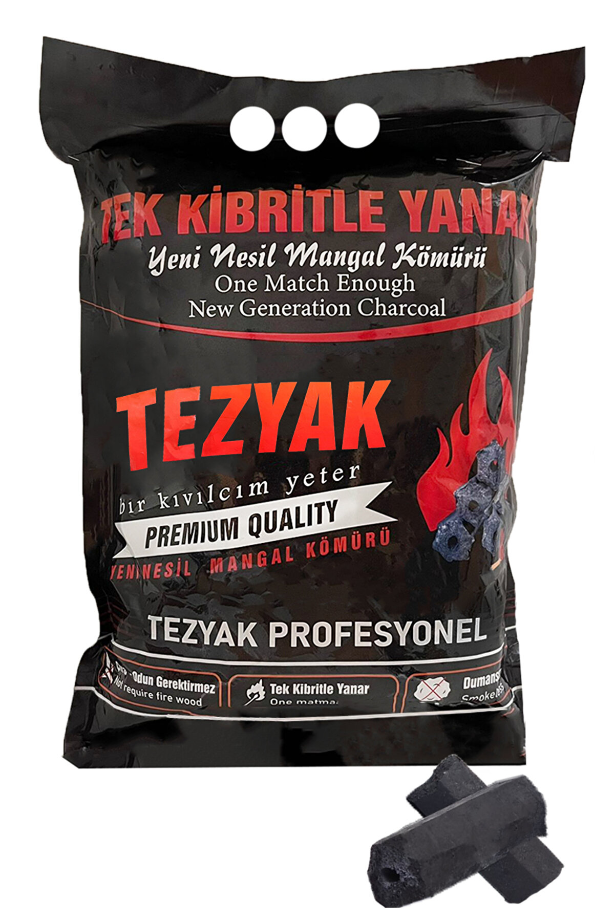 TEZYAK Tek Kibritle Yanan Yeni Nesil Mangal Kömürü 2 KG - Fiyatı, Yorumları