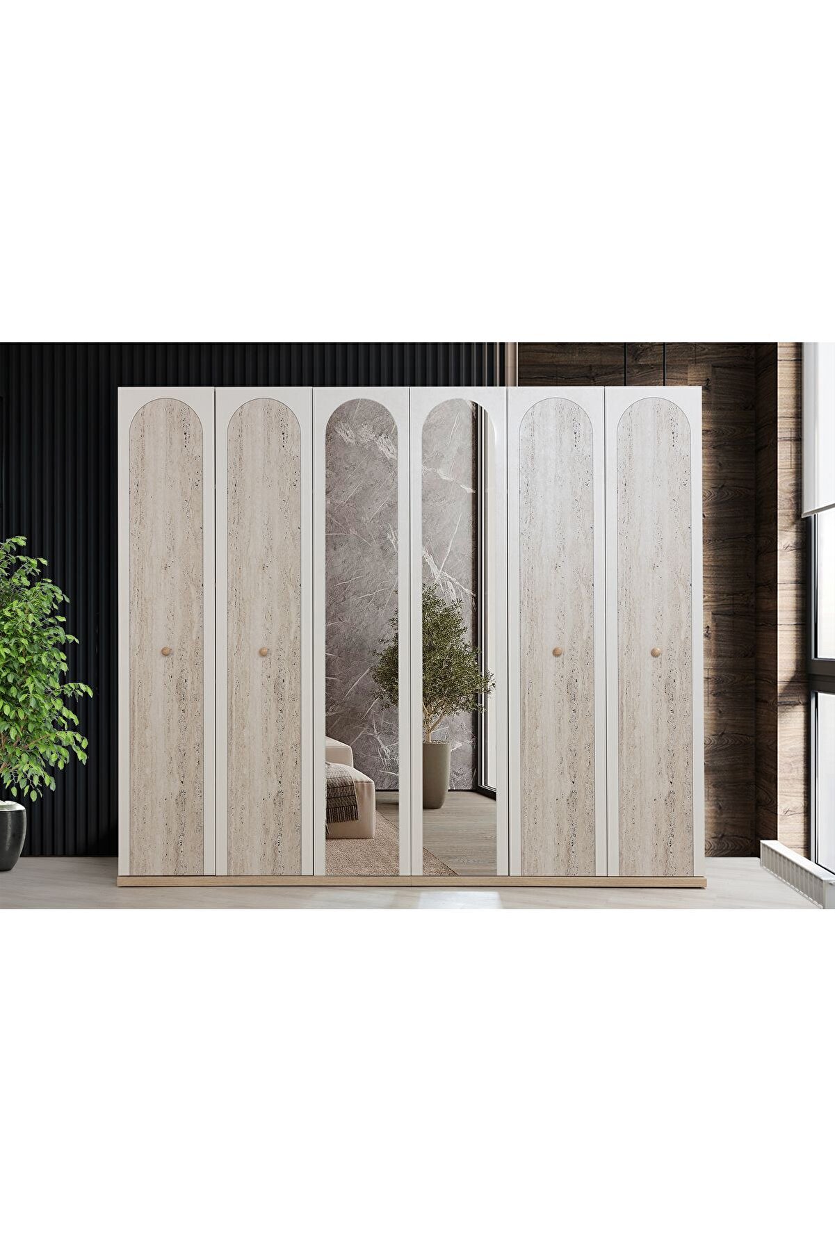 Velura Home & Living Eris 6 Kapaklı Dolap (YATAK ODASI TAKIMI DOLABI ...