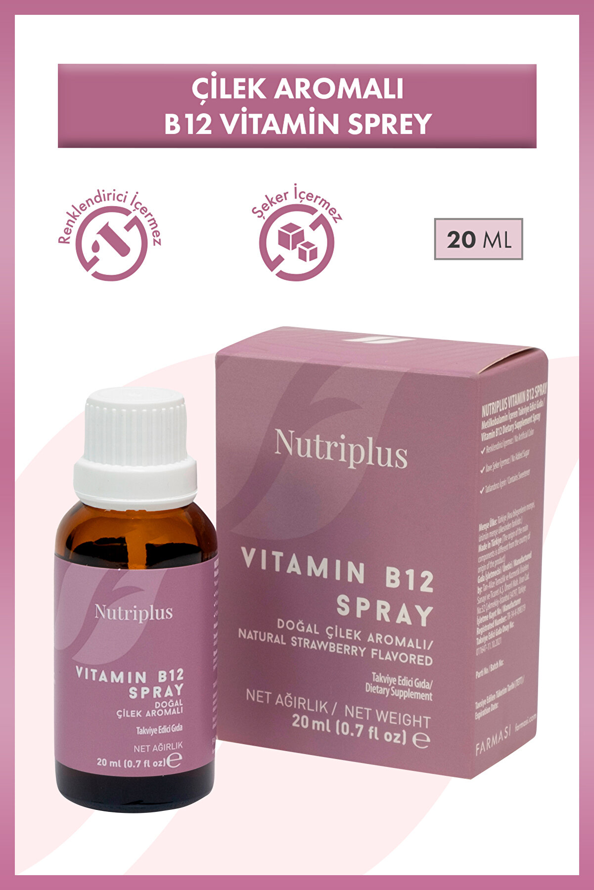 Farmasi Nutriplus Vitamin B12 Sprey Çilek Aromalı 20 ml Fiyatı ...