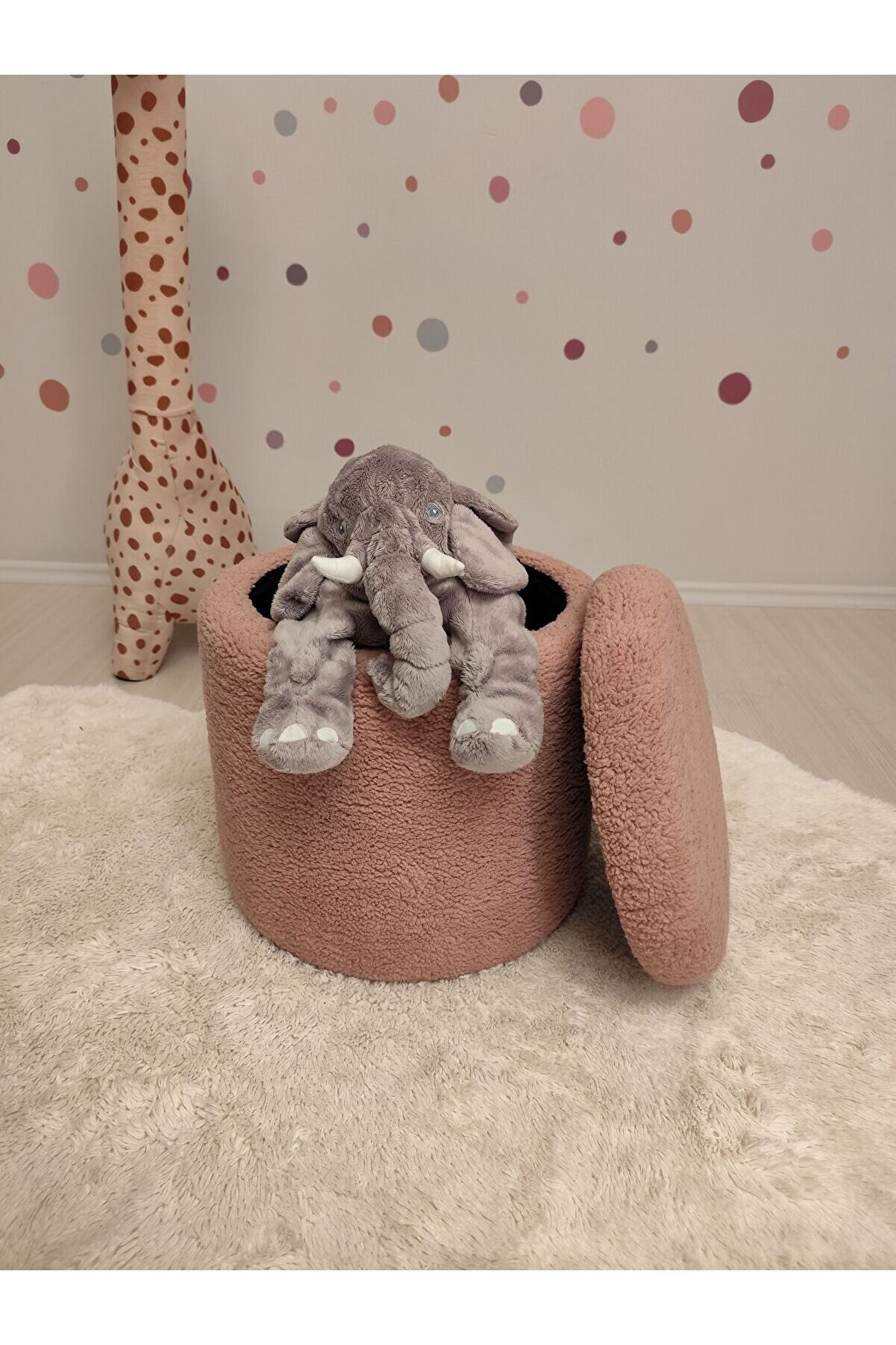 pufftable Makyaj masası pufu ,sandıklu çocuk pufu , yuvarlak oyuncak ...