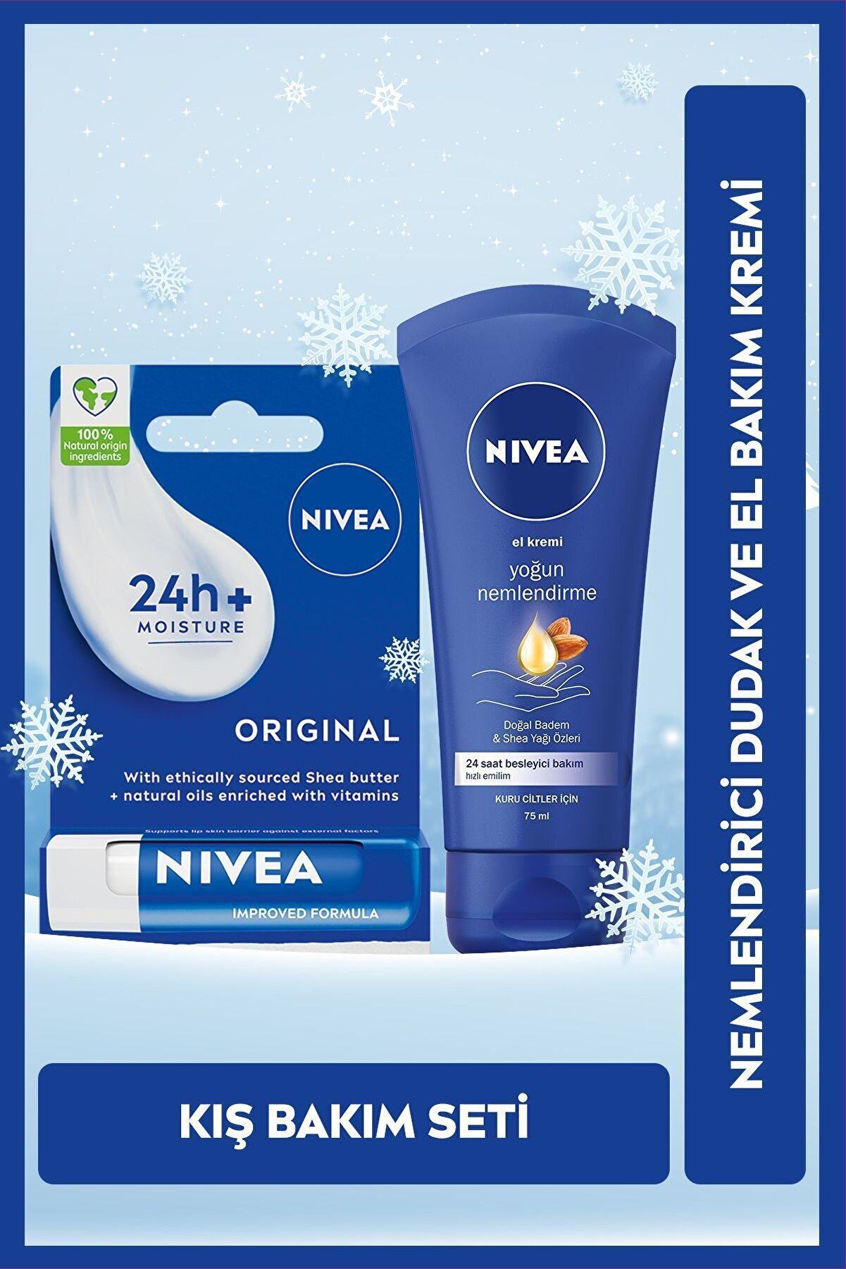 NIVEA Yoğun Nemlendirici El Kremi 75ml, Original Dudak Kremi 4,8gr ...