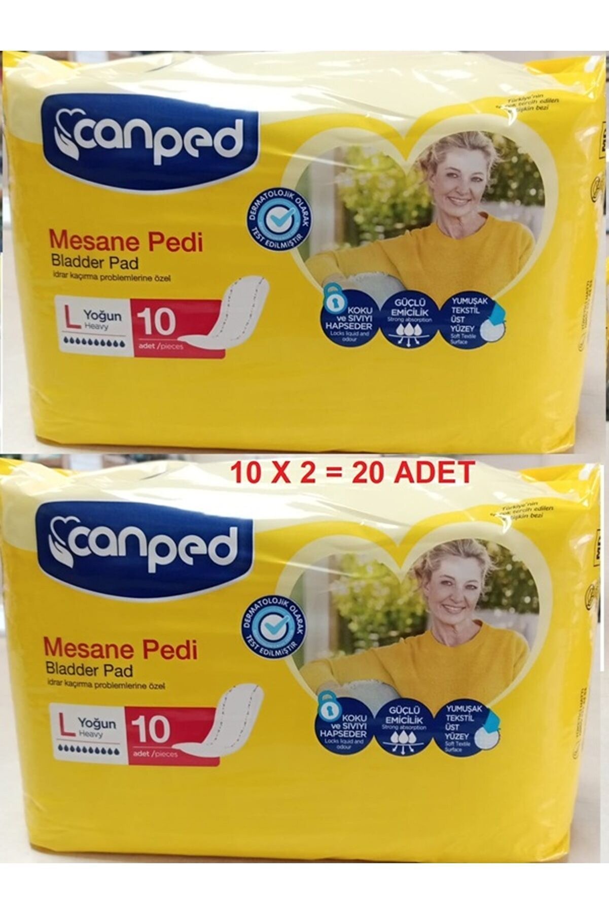 Canped Mesane Pedi Canped Kadın-erkek Yoğun Emiş Gücü L Beden 2x10 = 20 ...