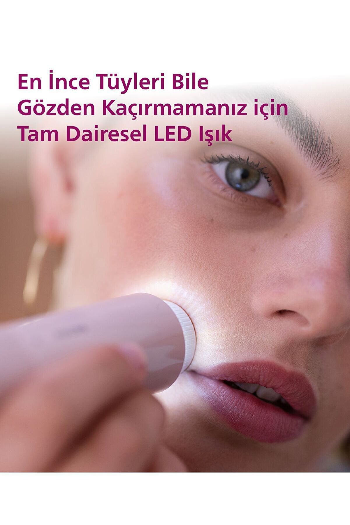 Philips BRR454/00 Yüz Tüy Alma Makinesi,Ayna Ve Tam Çember Led Işıklı ...