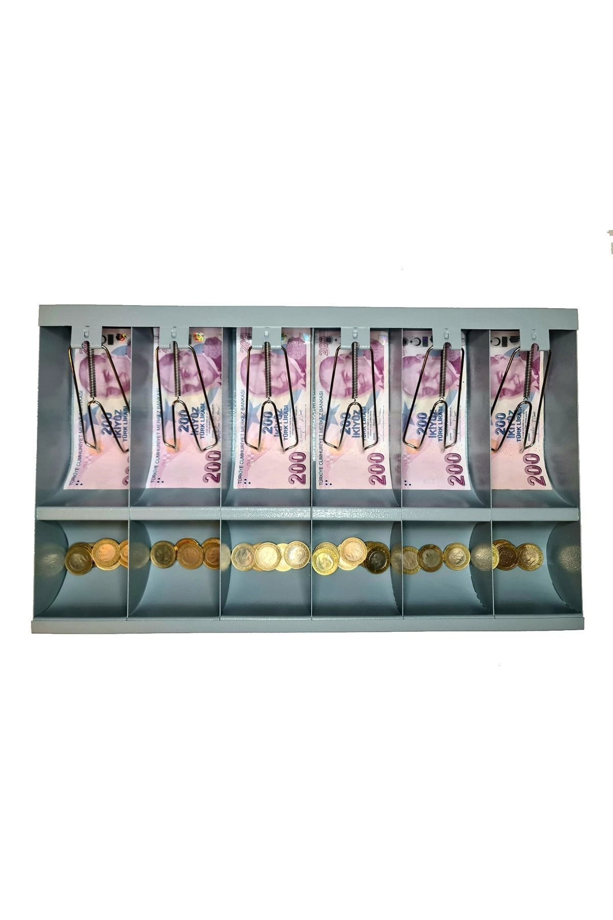 CETKA METAL Komple Metal Rampalı Kırılmaz 12 Bölmeli Çekmece Ici Para ...