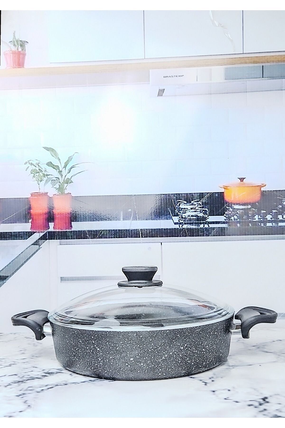 BRE HOME 28 cm ezme granit karnıyarık tenceresi pilav tenceresi, 6-8 ...