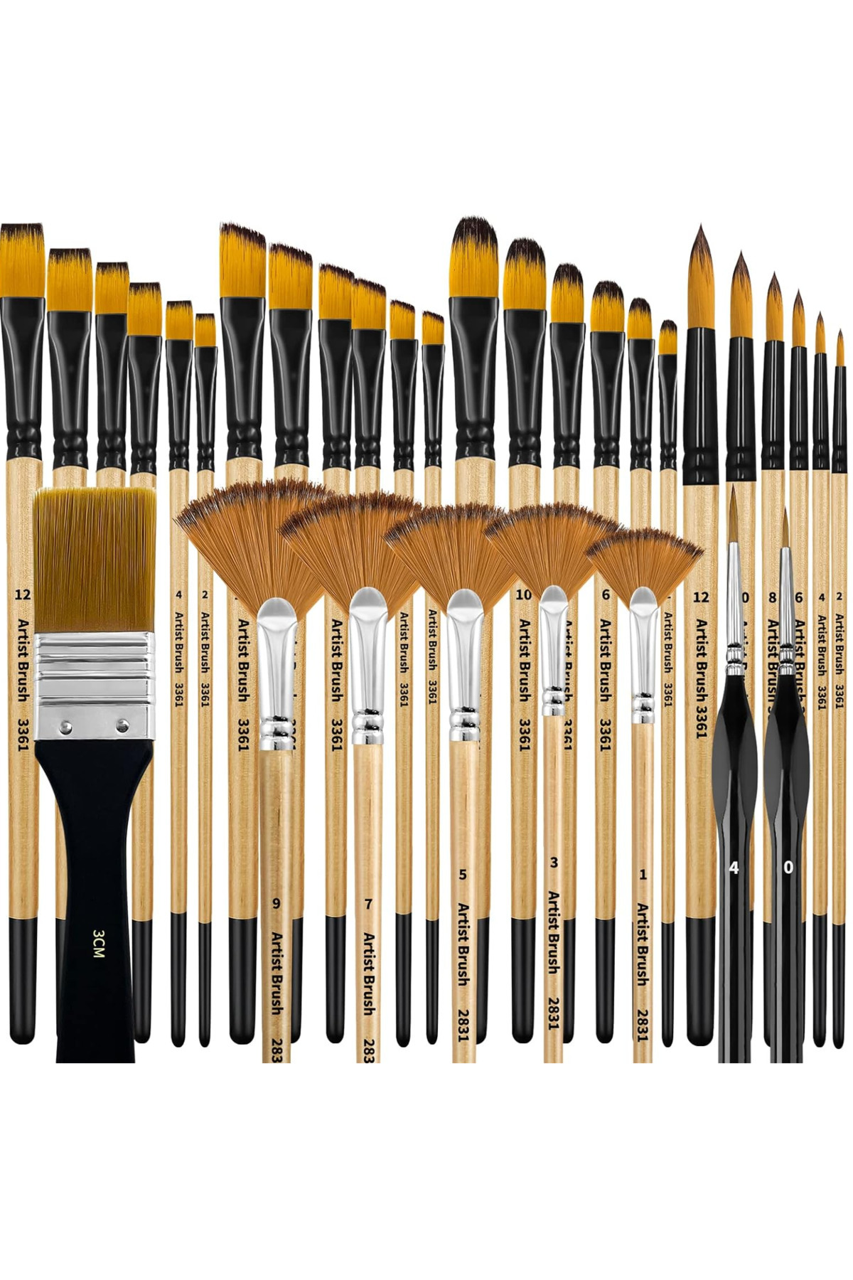 Hannah 32 Parça Farklı Fırça Uçlarına Sahip Guaj Akrilik Sulu ve Yağlı ...