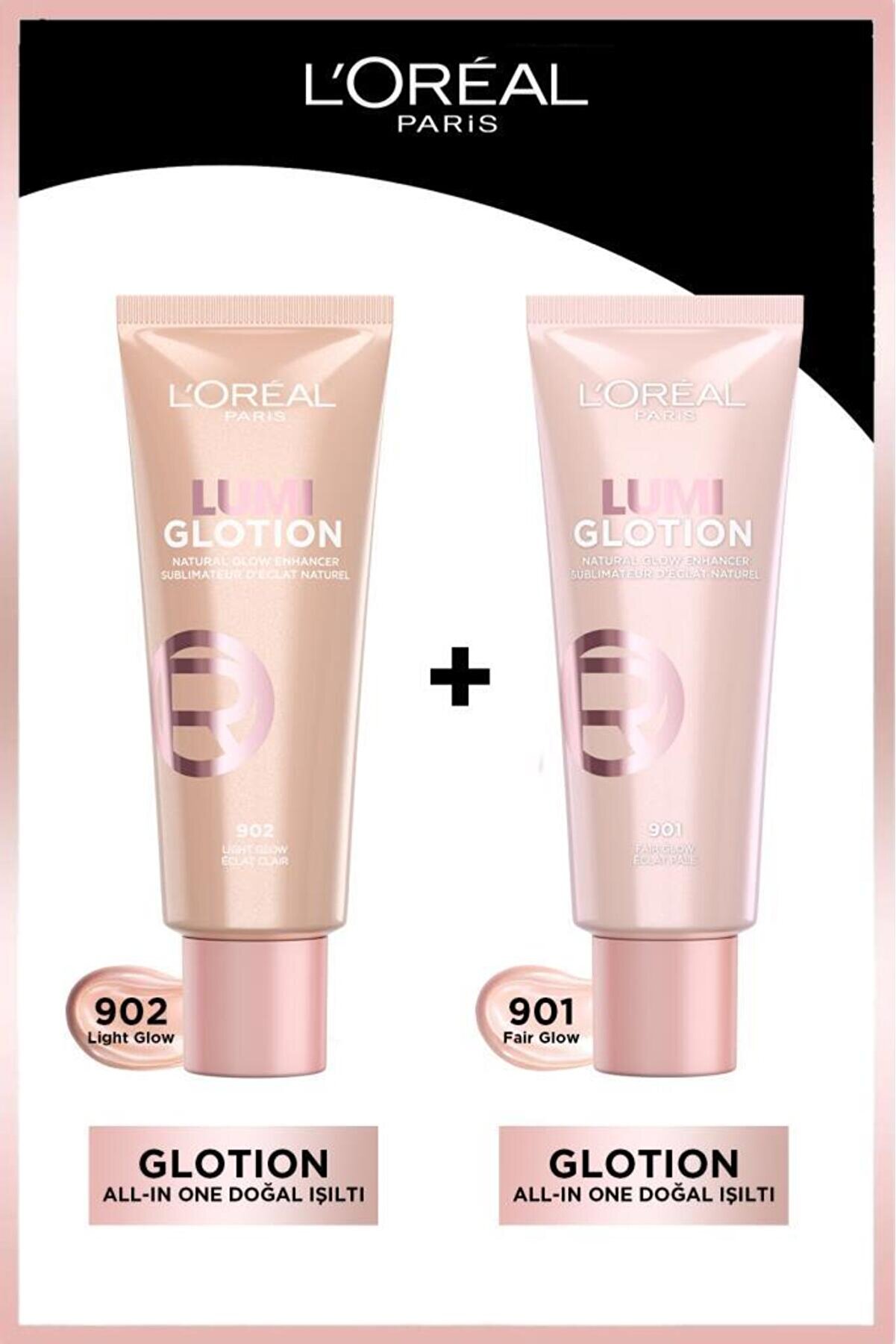 L'Oreal Paris Glotion All-In-One Doğal Işıltı 902 Light Glow & 901 Fair ...