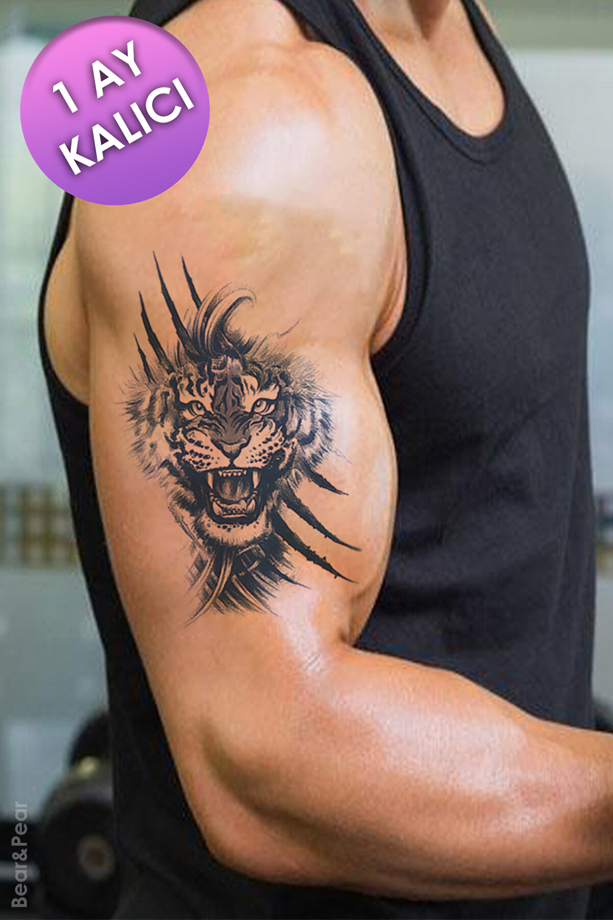 BP Tattoo 1 Ay Kalıcı Tattoo Gerçek Dövme Görünümlü Kaplan Dövmesi ...