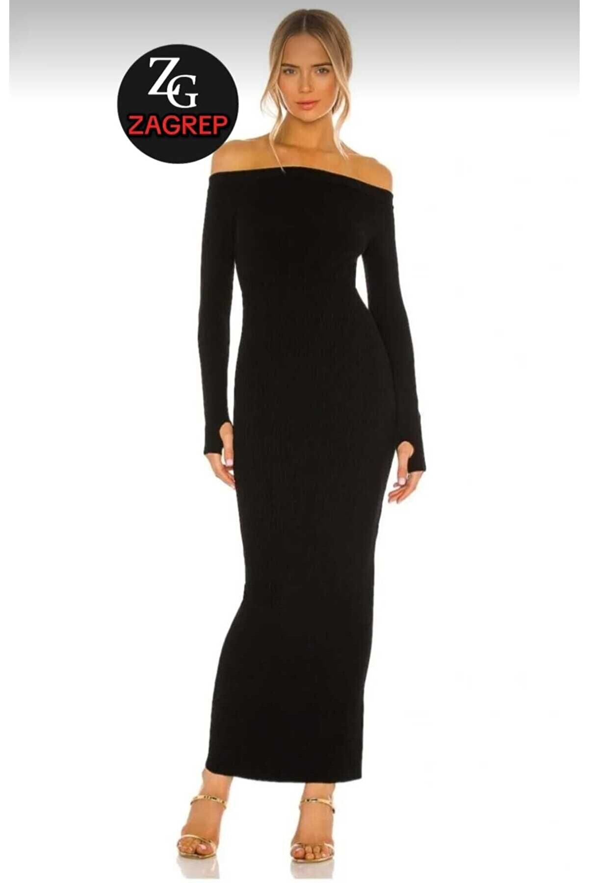 Zagrep Kadın Siyah Ayarlanabilir Yandan Yırtmaçlı Straplez Parmak ...