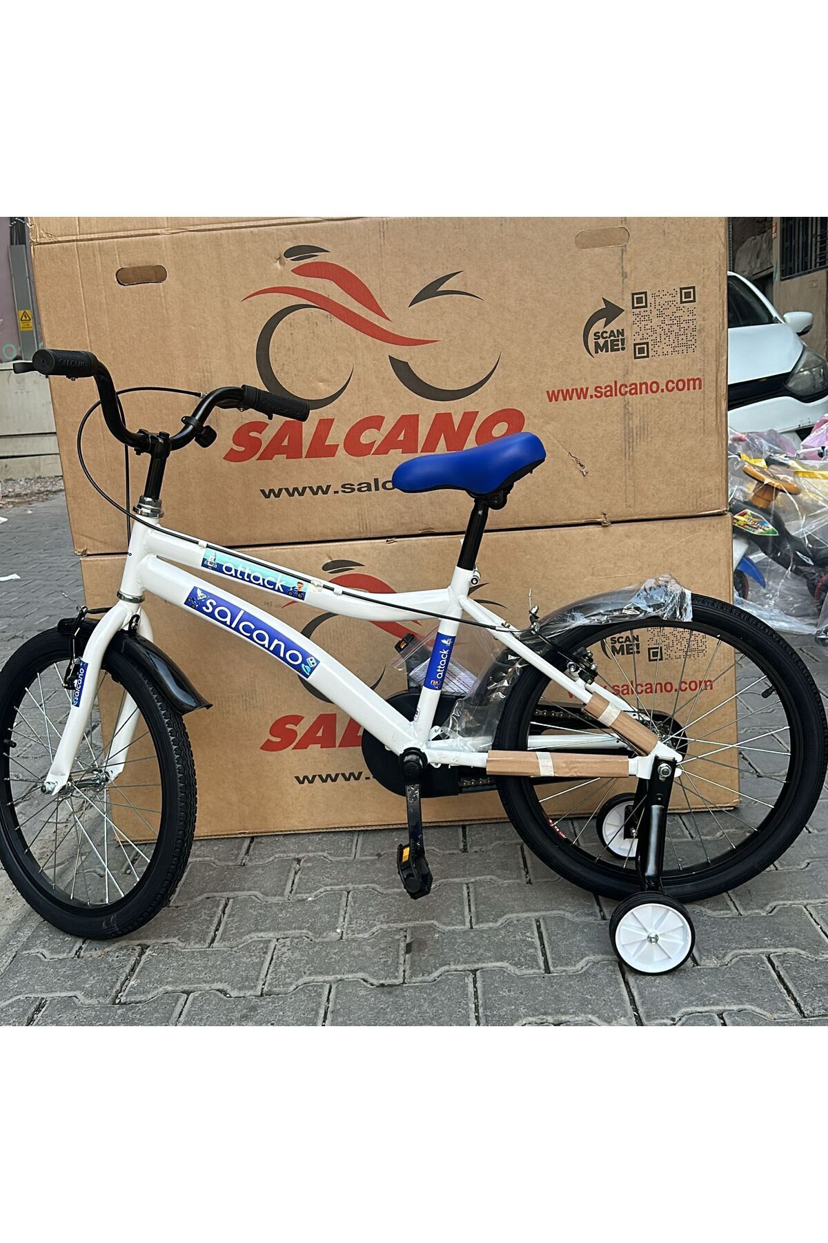 Salcano Attack 20 Jant Çocuk Bisikleti (120/140 CM BOY) Beyaz Mavi ...